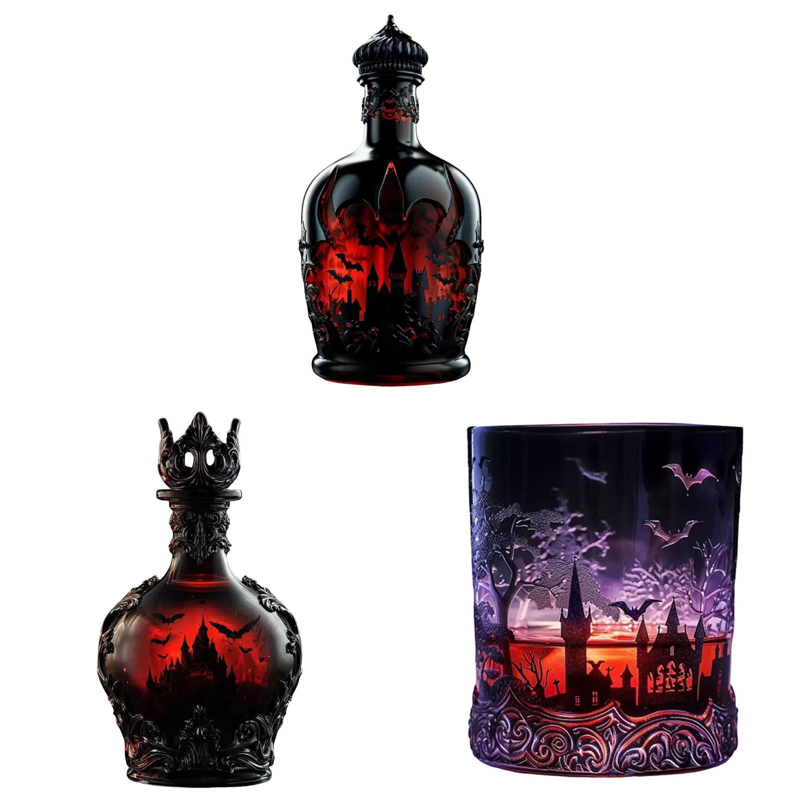 2025 New Halloween Magic Elixir Glass Set, Gothic Potion Bottle Design ...