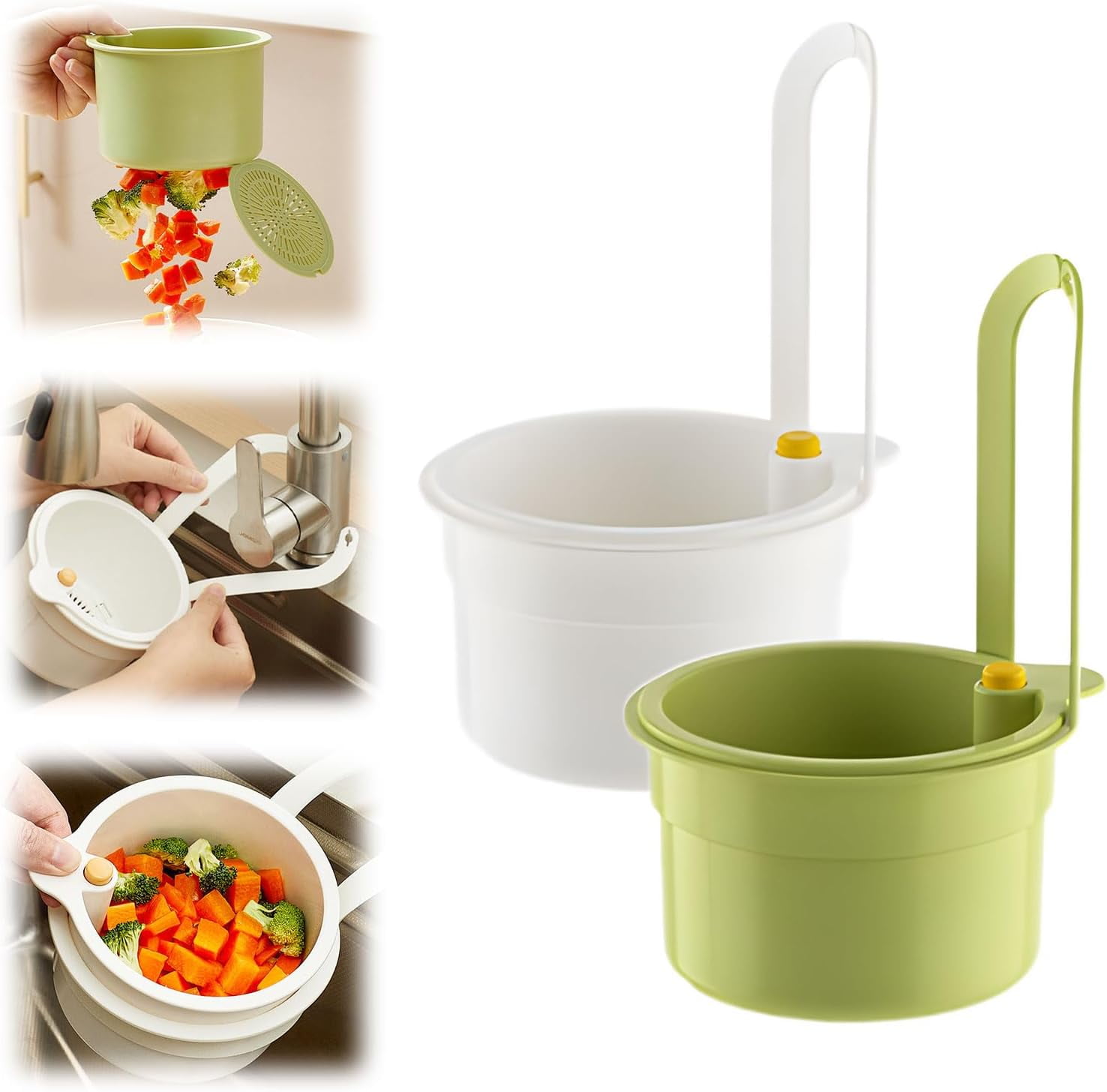 2025 New Hangable Kitchen Sink Drain, Press-to-Empty Self-Cleaning Food ...