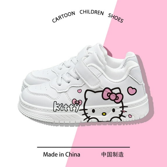 2025 New Hello Kitty Low Top White Sneakers Cute Cartoon Casual Shoes ...