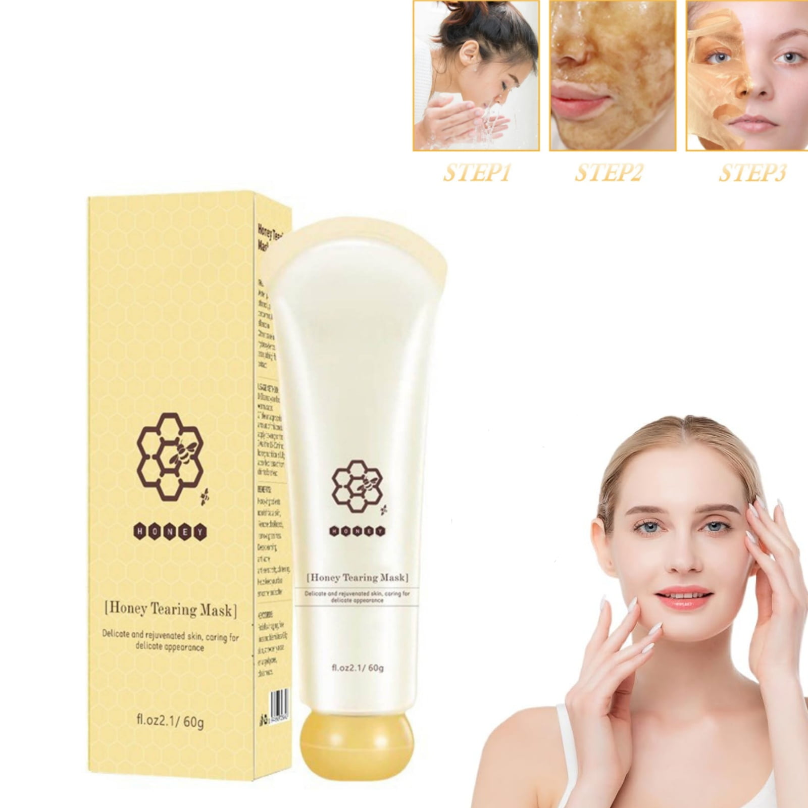 2025 New Honey Sheet Mask, Honey Tearing Mask Daily Face Mask For ...