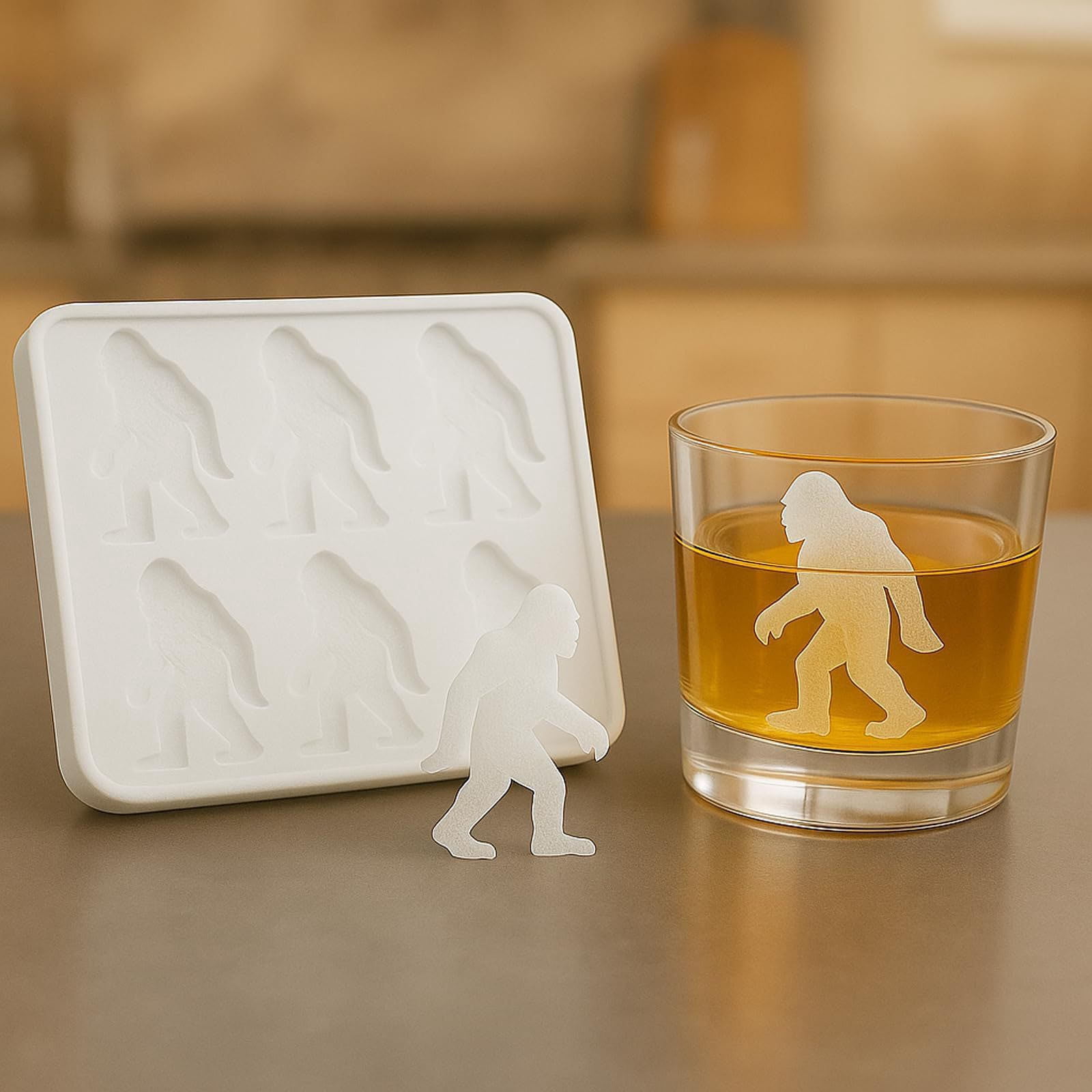 2025 New Ice Mold, 6 Cavity Monster Ice Tray Sasquatch Shape Silicone ...