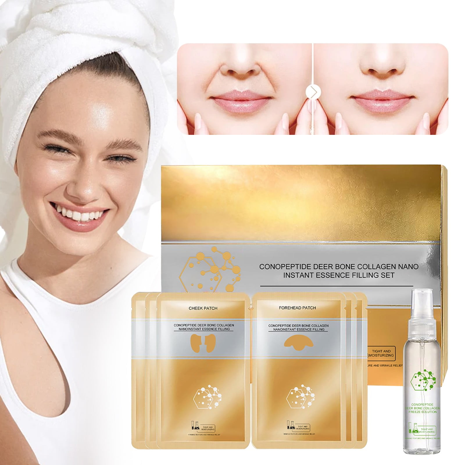 2025 New Instant Skin Essence Collagen Set - Spiral Peptide Deer Bone ...