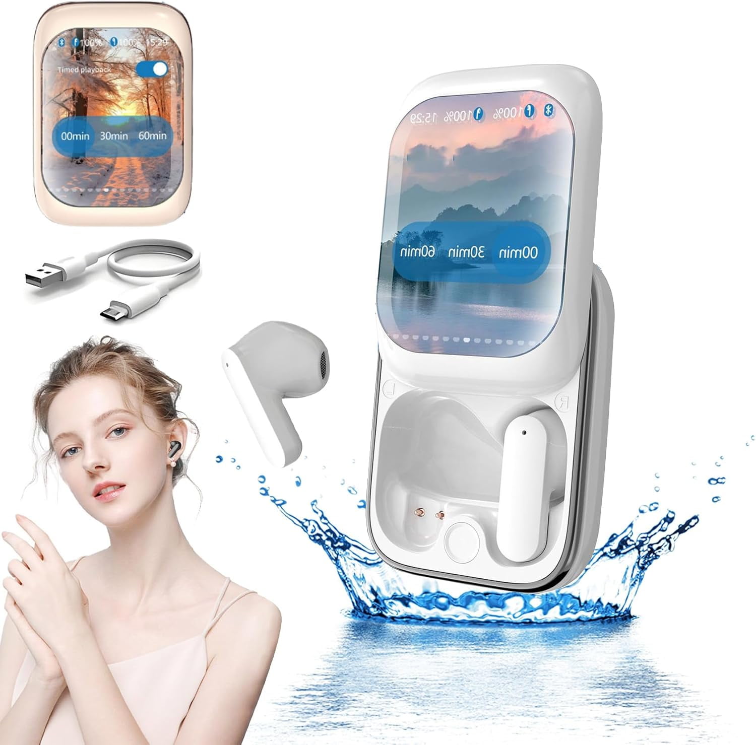 2025 New Intelligent Full-Color Touch Screen Slider Earphones, Slide ...