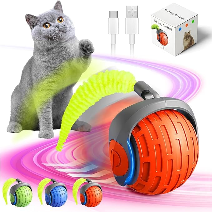 2025 New Interactive Cat Ball Toy Cat Toys for Indoor Cats,Cat Rotating ...