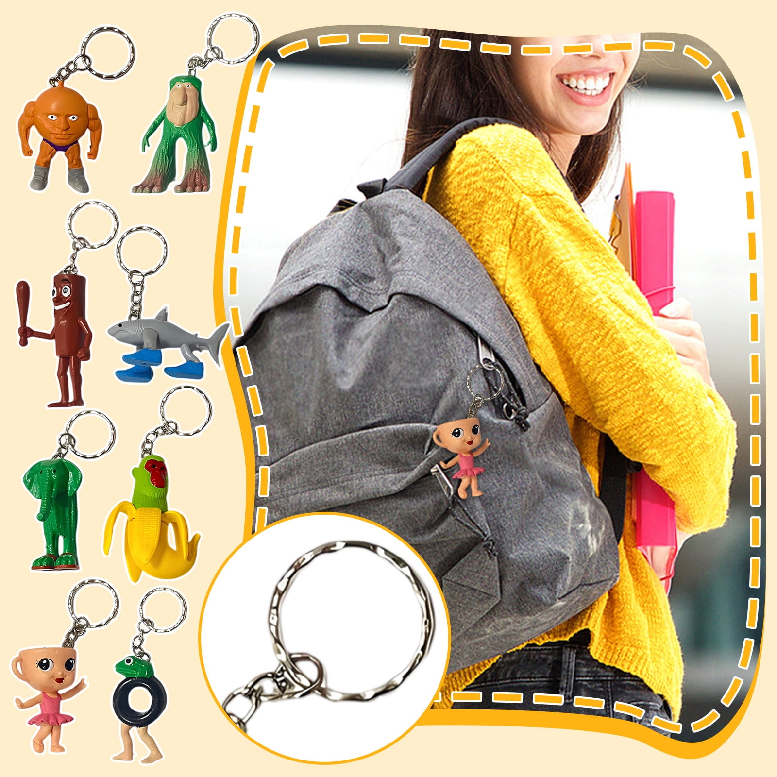 2025 New Italian Brainrot Plush 8Pcs Pvc Key Chain Colorful Doll ...