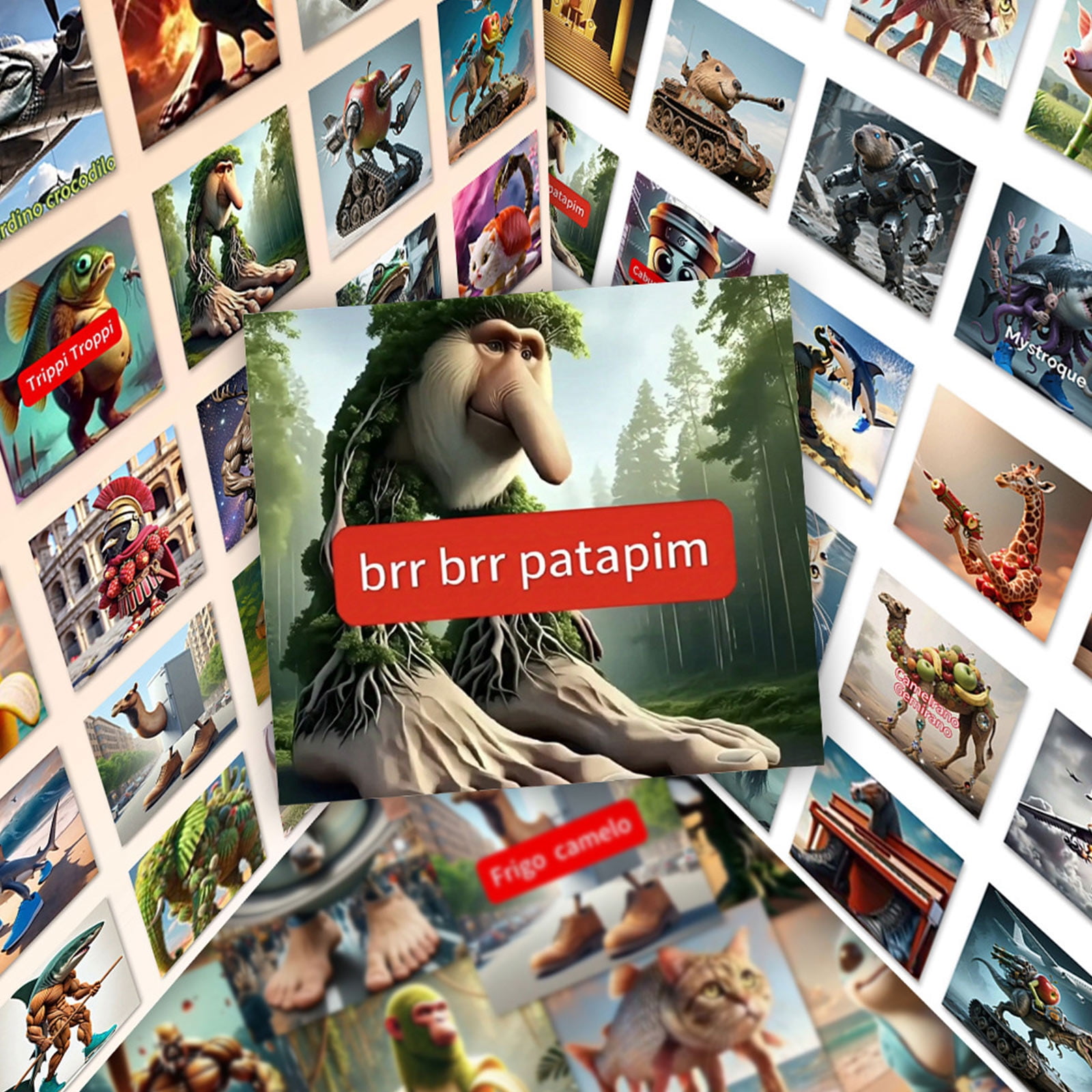 2025 New Italian Brainrot Stickers 420Pcs, 1.37-Inch Tralalero Tralala ...