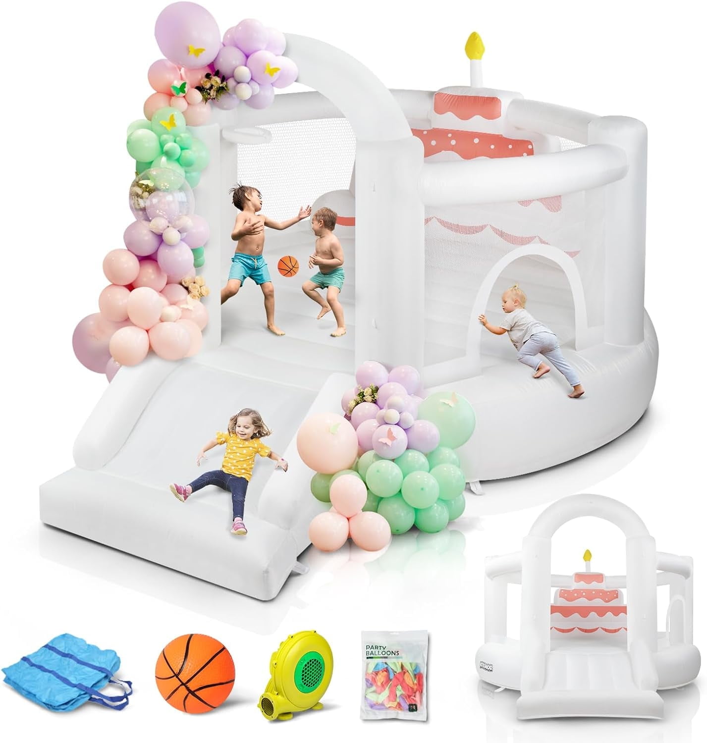 (2025 New) JOYMOR Bounce House for Kids with Slide, Balloons, Spacious ...