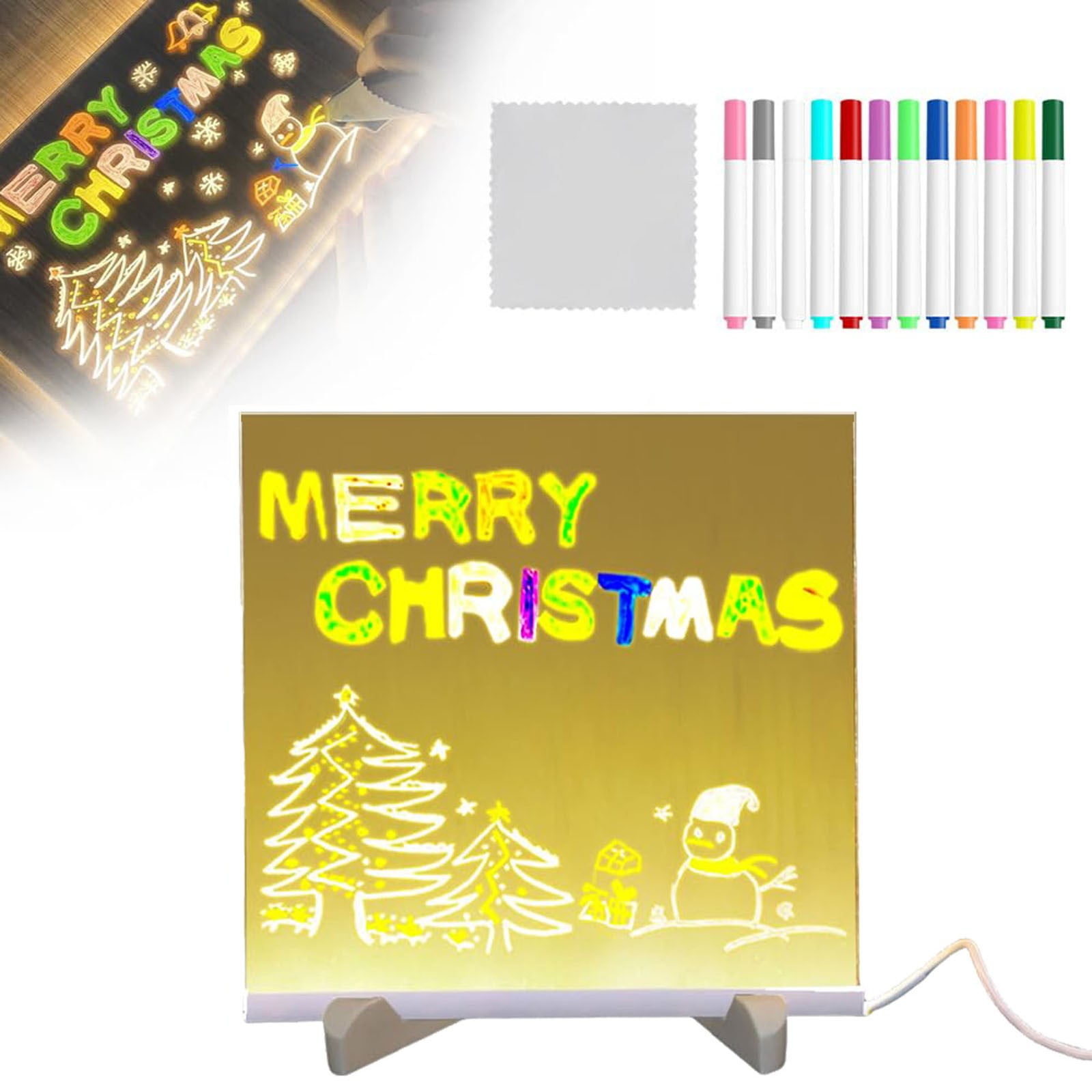 2025 New LED Note Board with Colors, Light Up Acrylic Message Board ...