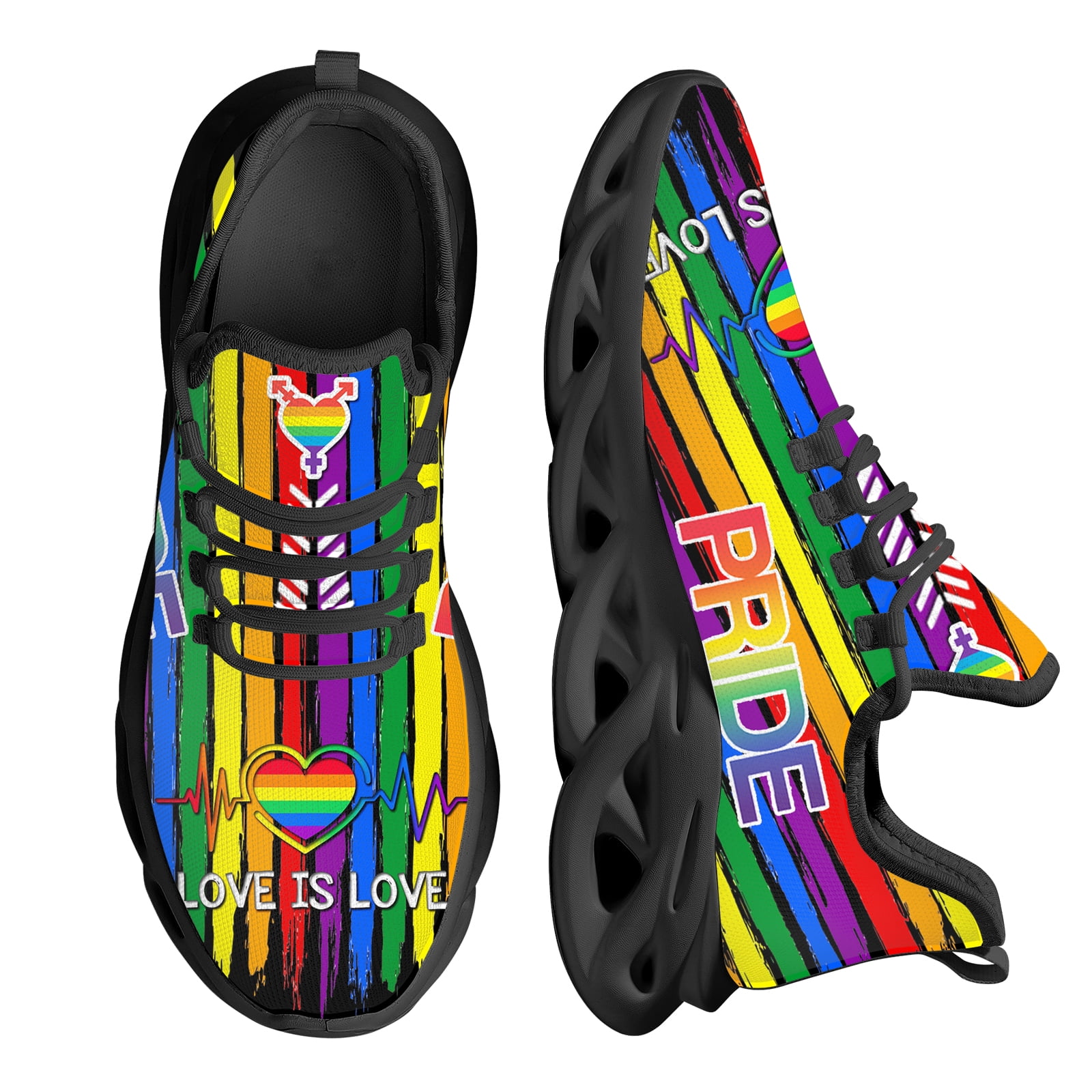 2025 New LGBT Pride Design Air Cushion Outdoor Walking Shoes Mesh ...