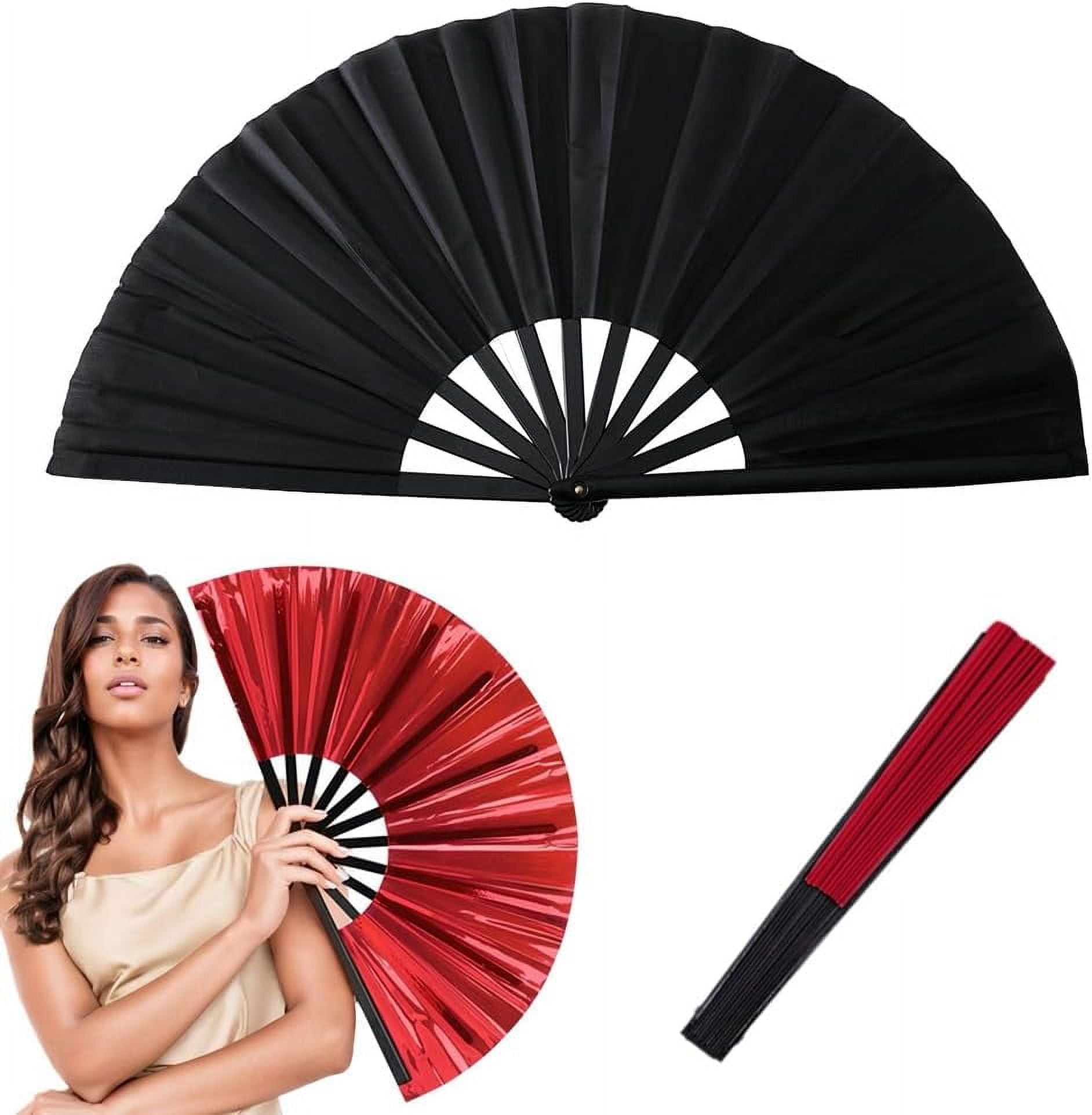 2025 New Large Holographic Folding Hand Fan - 23.6" Boots on The Ground ...