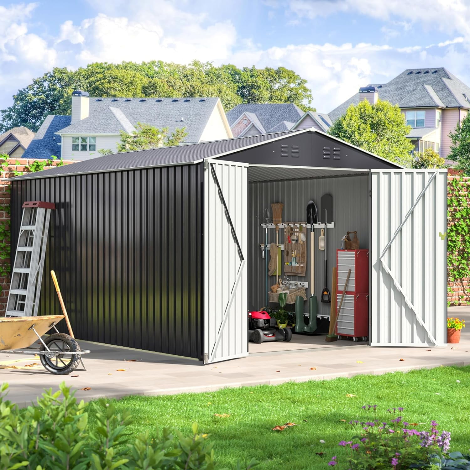 2025 New Large Metal Storage Shed, Outdoor Storage Shed, Outdoor ...