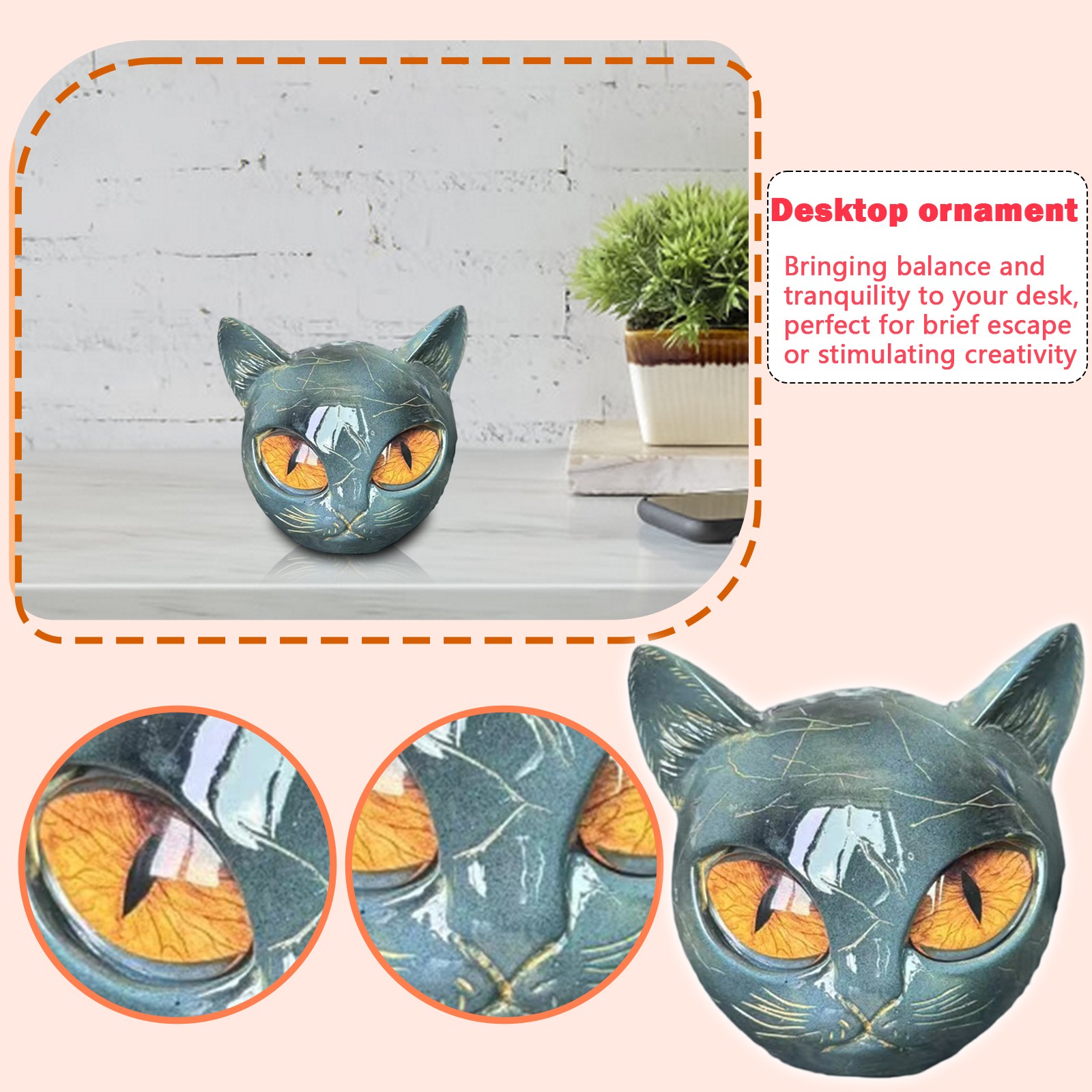 2025 New Luxury Black Cat Stone Sculpture-Elegant Home Décor and Gift ...