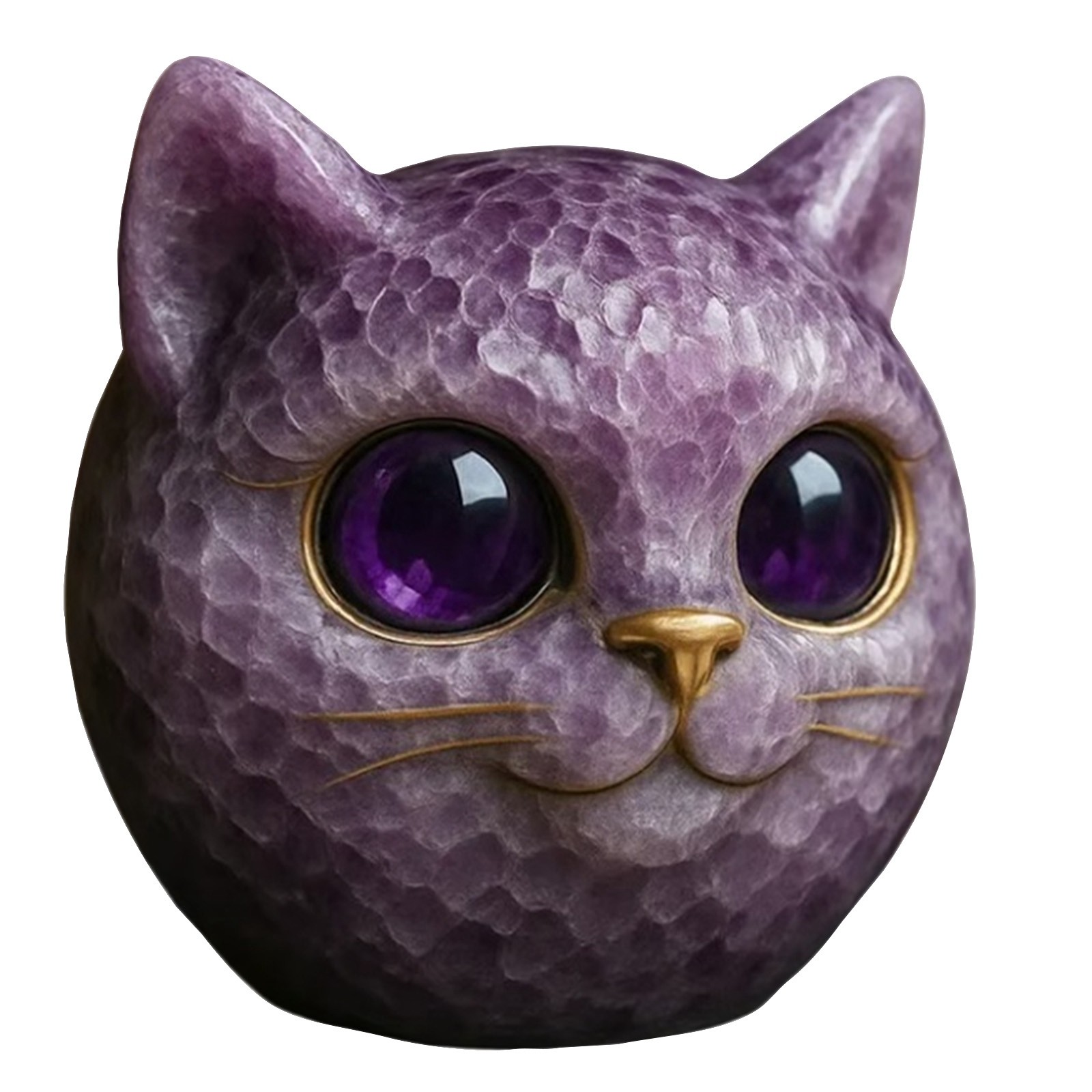 2025 New Luxury Purple Cat Stone Sculpture-Elegant Home Décor and Gift ...