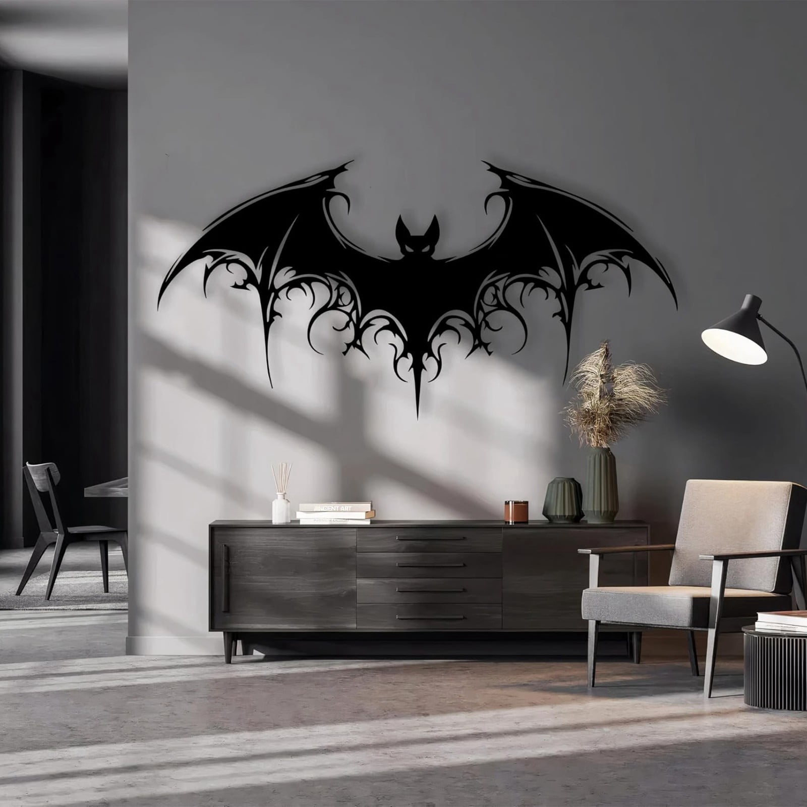 Majestic Bat Metal Wall Art | Return Pallets！Giant Bat Metal Wall Decor ...