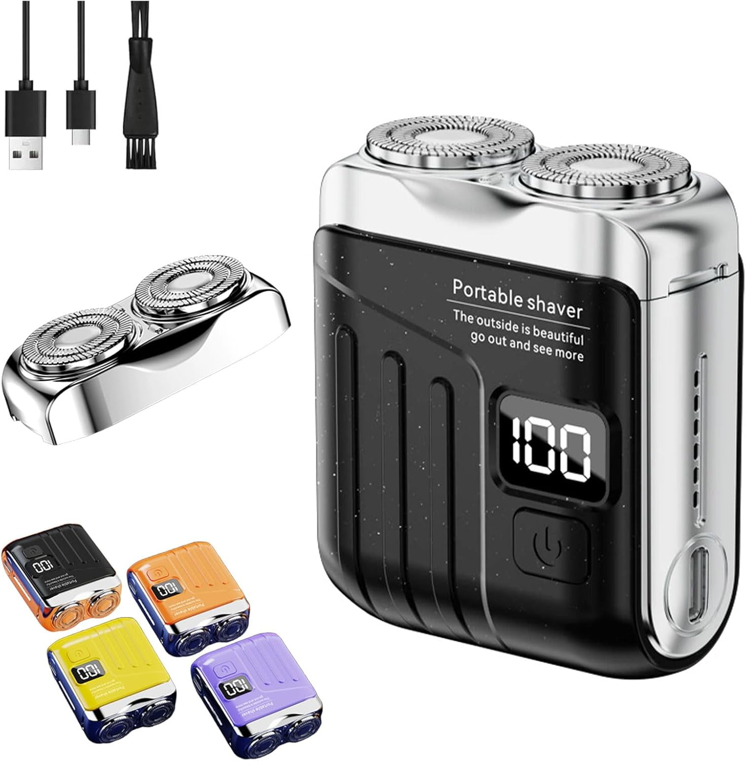 2025 New Meigline Mini Shaver, Upgraded Digital Display Shaver, Ipx7 Waterproof Floating Blade ...