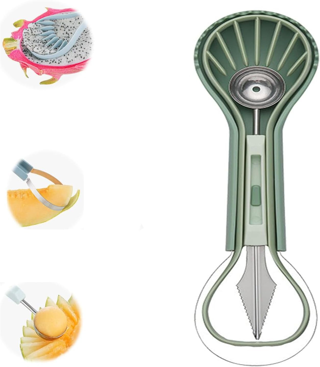 2025 New Melon Baller Scoop Set, Watermelon Scooper Tool, 3 in 1 Fruit ...