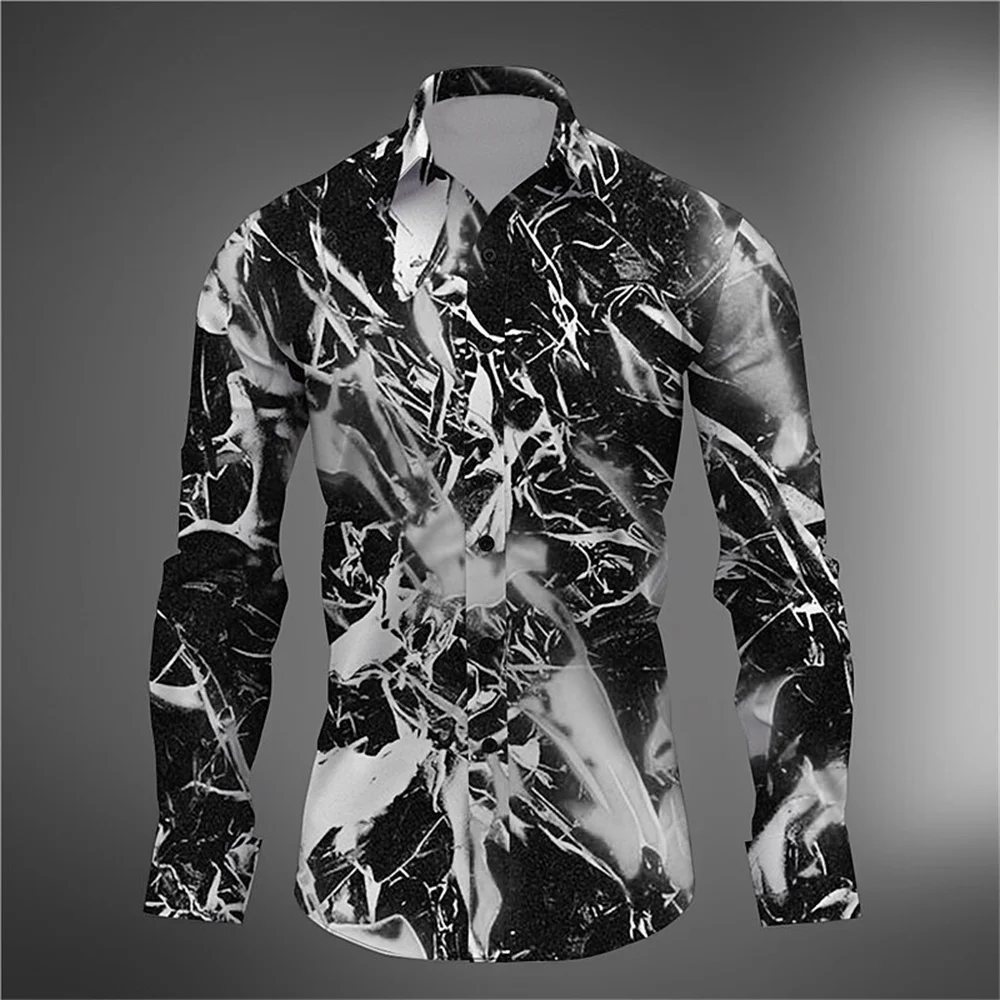 2025 New Men's Gradient Art Abstract Print Shirt for Daily Outgoing ...