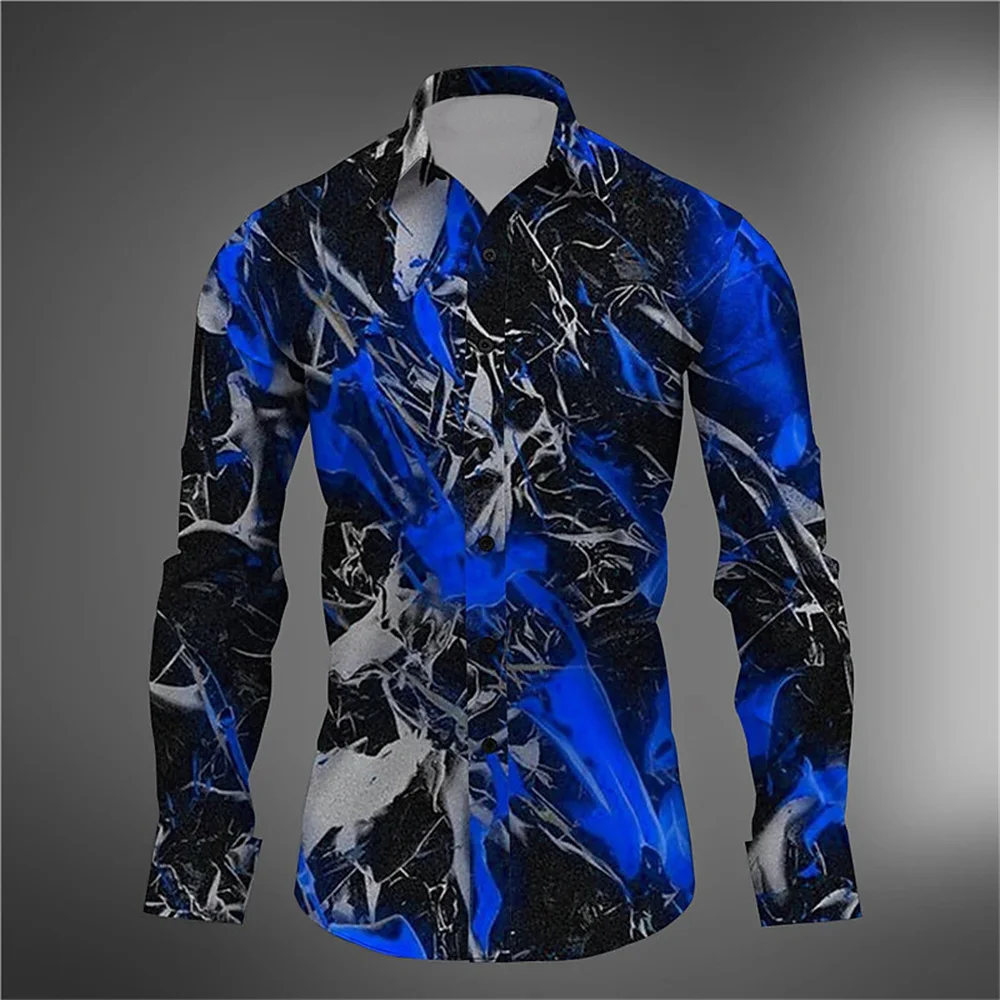 2025 New Men's Gradient Art Abstract Print Shirt for Daily Outgoing ...
