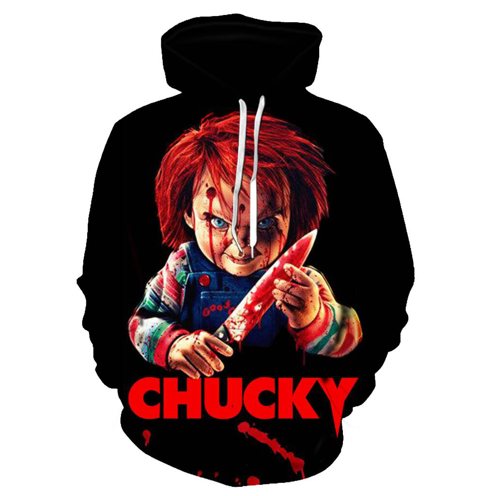 2025 New Men's Hoodies - 3D Full - Print Horror Movie Chucky Hoodie ...