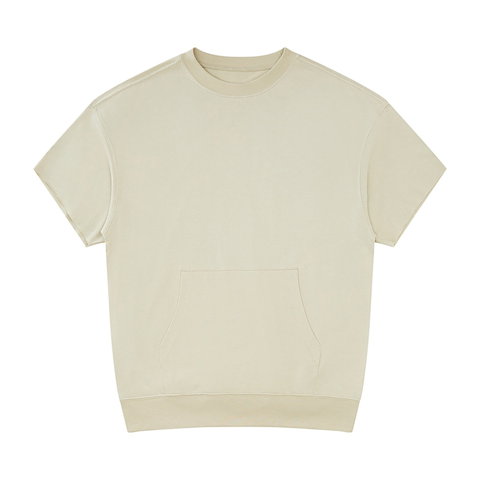 2025 New Men's Short Sleeve Pocket T - Shirt - Loose, Basic Solid Color ...