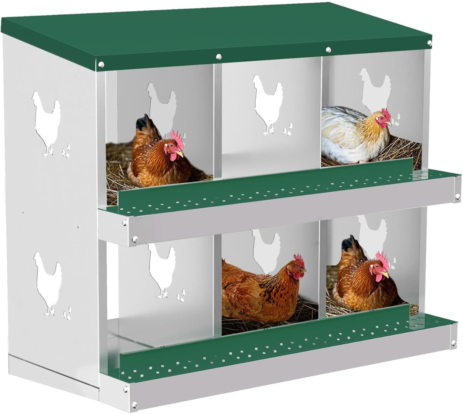 2025 New Metal Chicken Nesting Boxes, Heavy-Duty Galvanized Steel Egg ...
