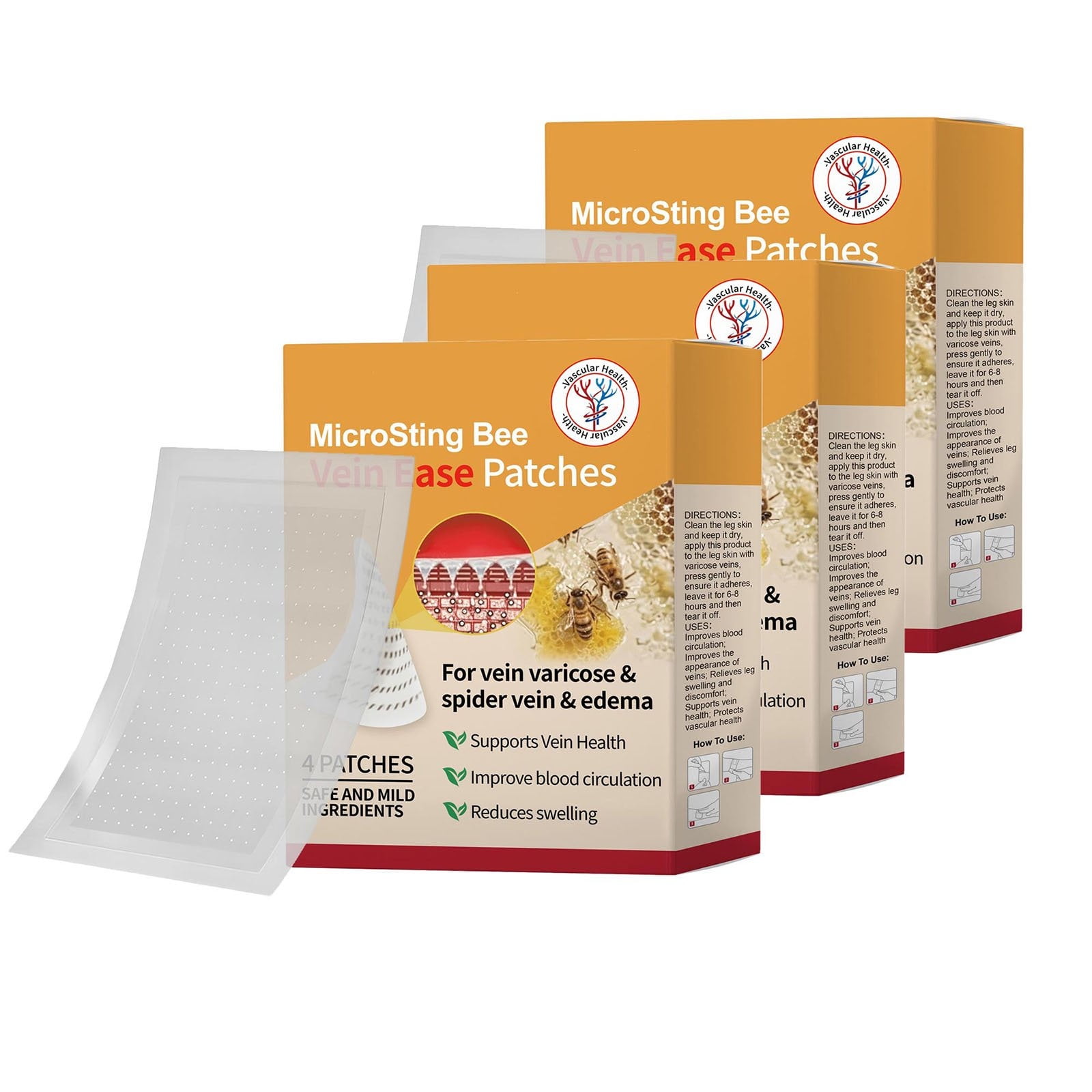 2025 New Microsting Bee Vein Ease Patches,Nano Plasters for Varicose ...