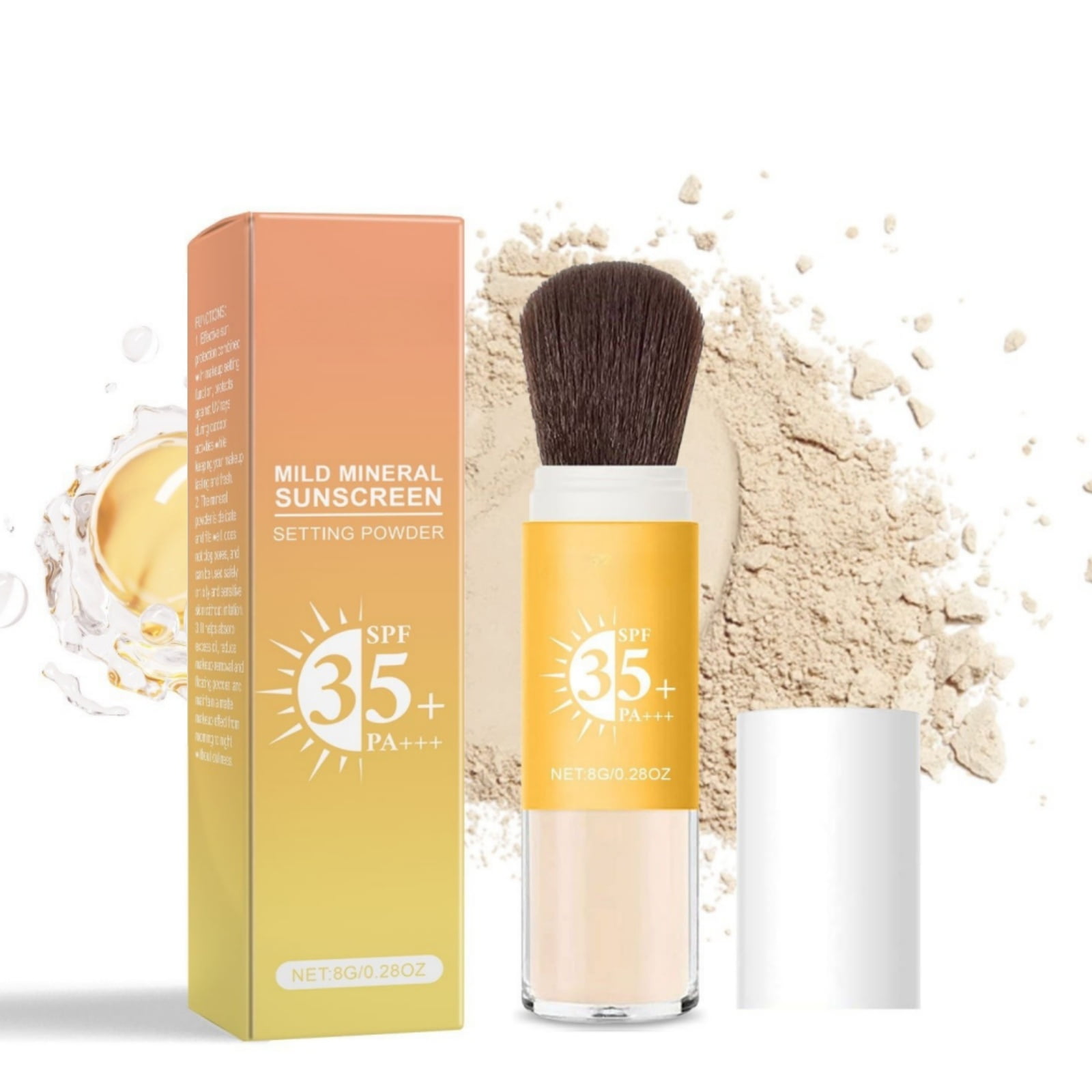 2025 New Mineral Powder Foundation Sunscreen, SPF 35 Loose Powder ...