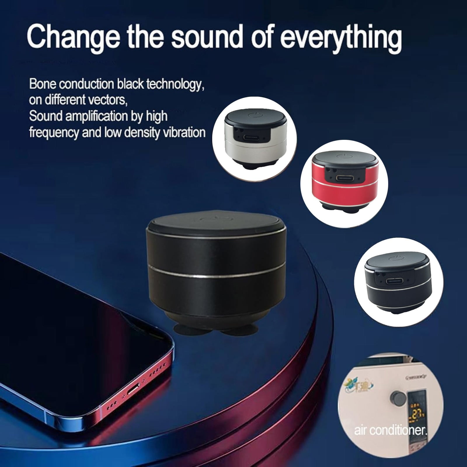 2025 New Mini Wireless Bluetooth Speaker, Bone Conduction Resonance ...
