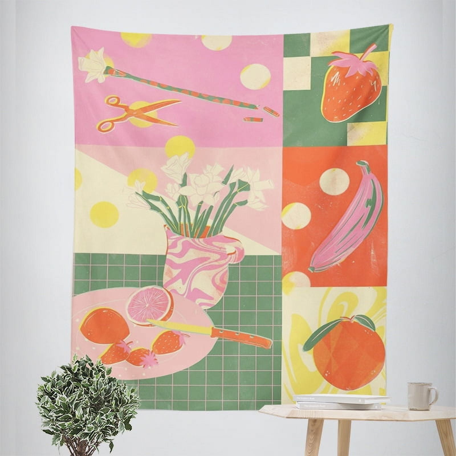 2025 New Morandi Color Ins Style Abstract Art Tapestry Nordic Modern Bedroom Decoration Fabric ...