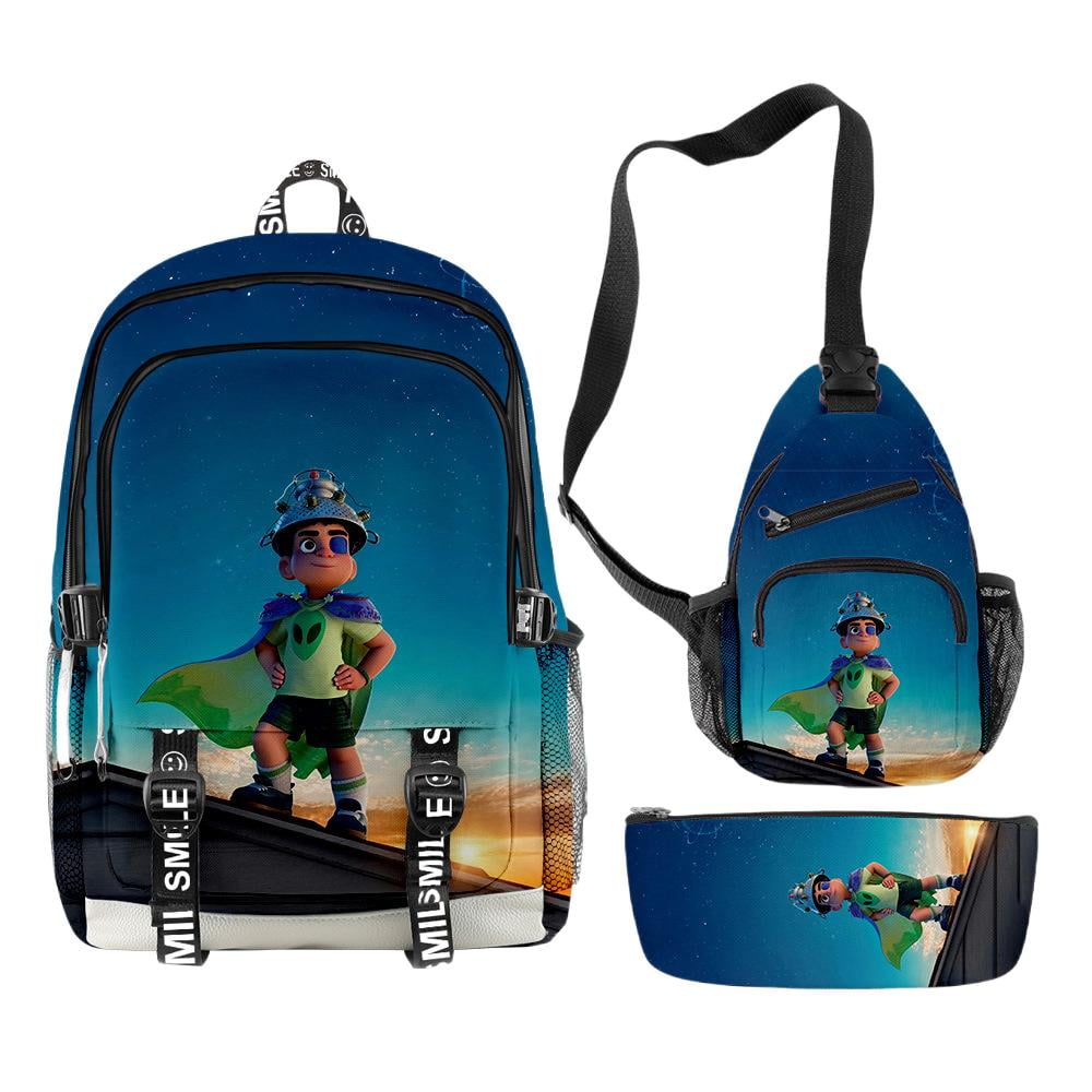 2025 New Movie Earthman Elio Cartoon 3D Printed Backpack Pencil Case ...