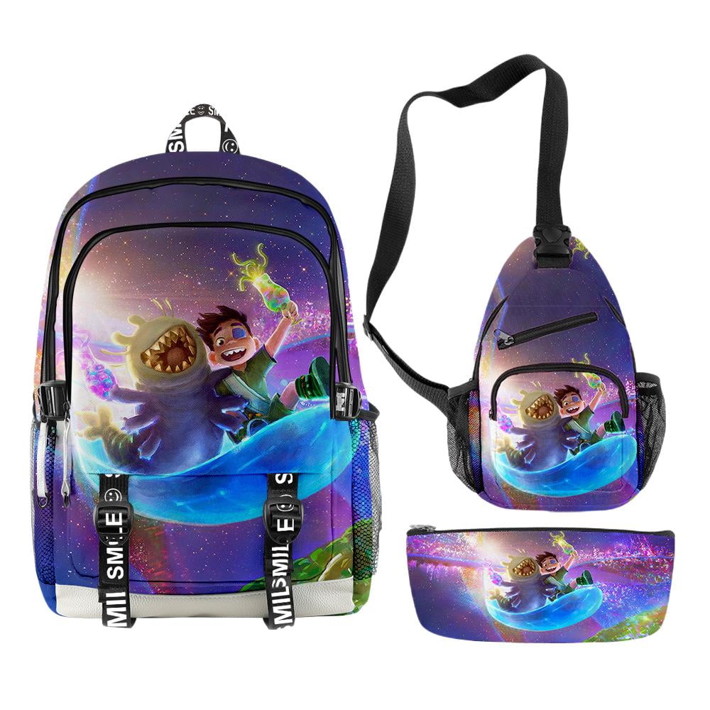 2025 New Movie Earthman Elio Cartoon 3D Printed Backpack Pencil Case ...