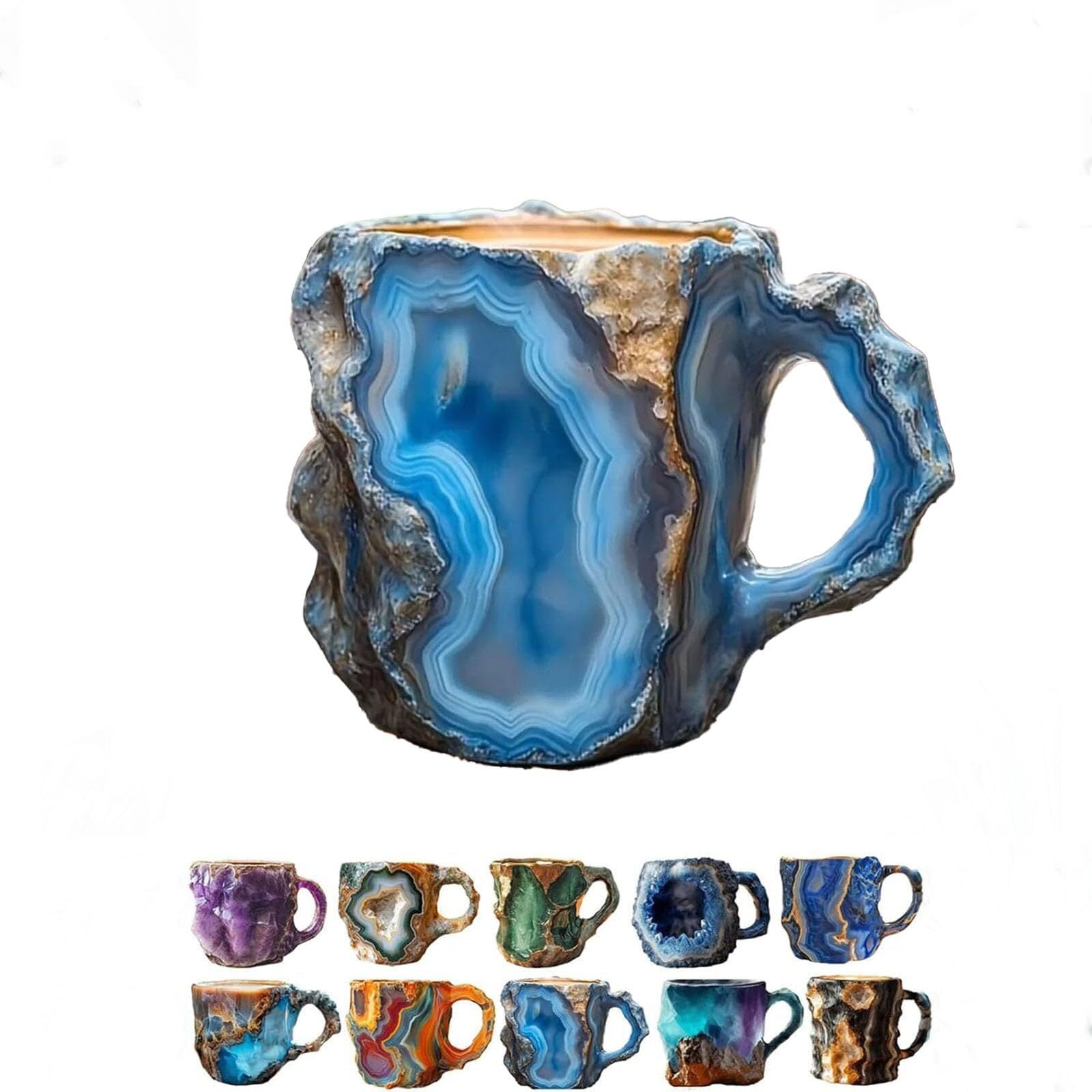 2025 New Multi-Colored Mineral Crystal Coffee Mug, Colorful Crystal ...
