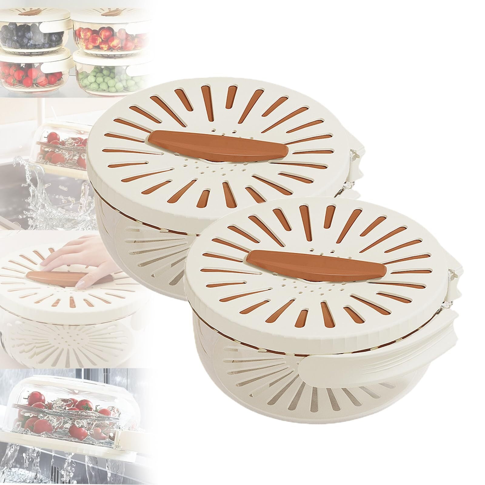 2025 New Multipurpose Drain Basket with Lid,Drain Basket for Fruit ...