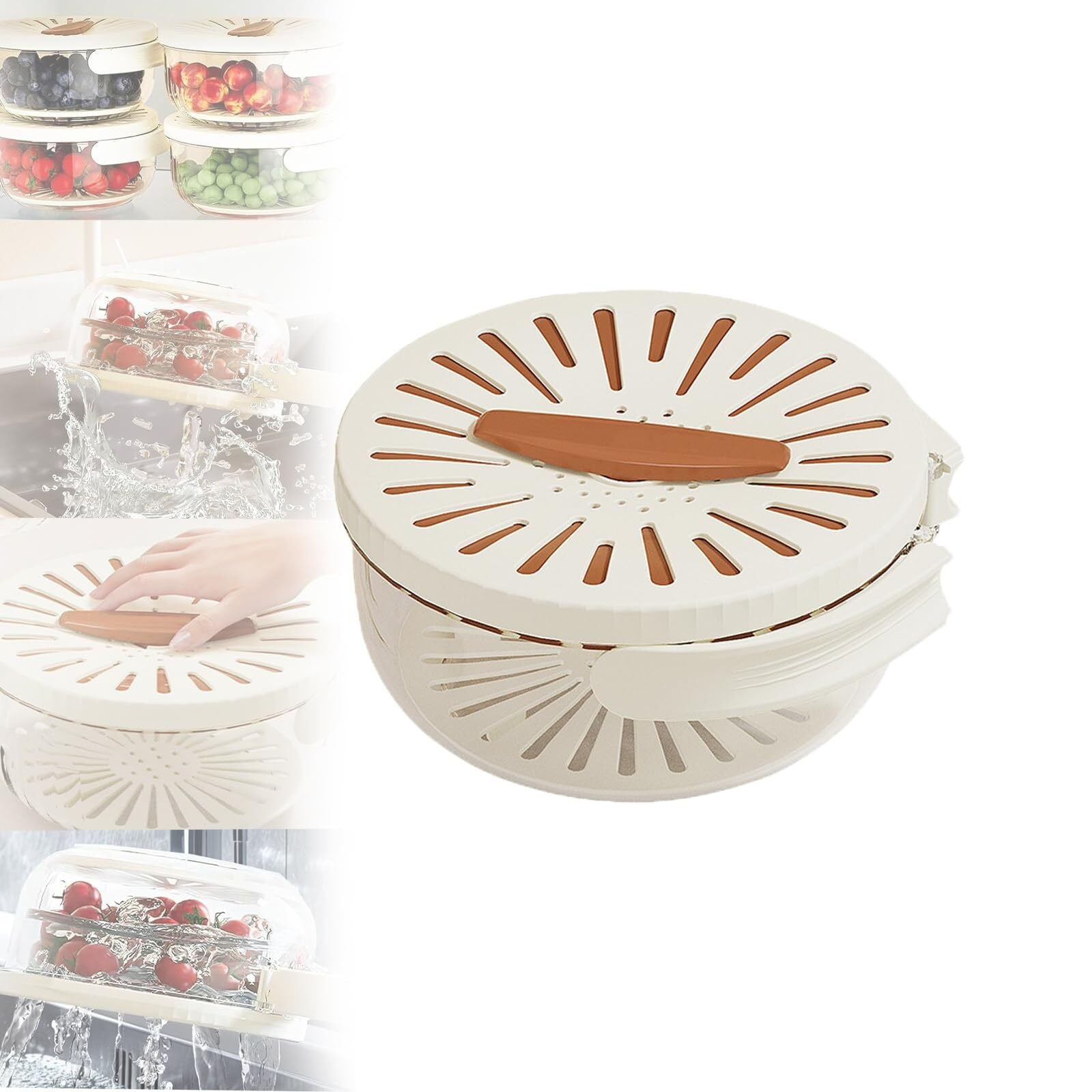 2025 New Multipurpose Drain Basket with Lid,Drain Basket for Fruit ...