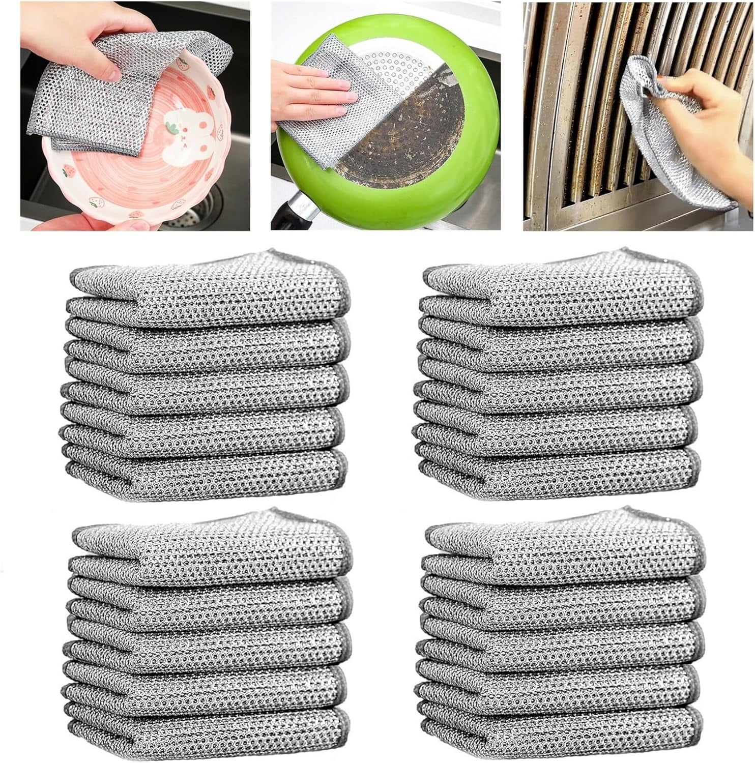 2025 New Multipurpose Wire Dishwashing Rags for Wet and Dry, Non ...