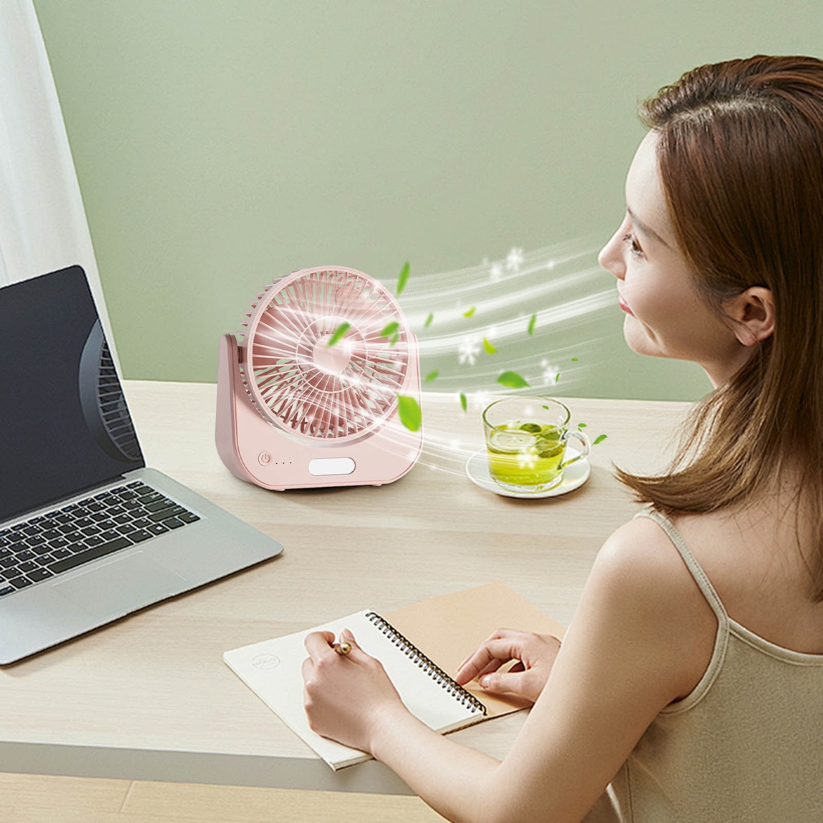 2025 New Natural Soft Wind Desk Fan - 30dB Ultra-Quiet & 90° Wide ...
