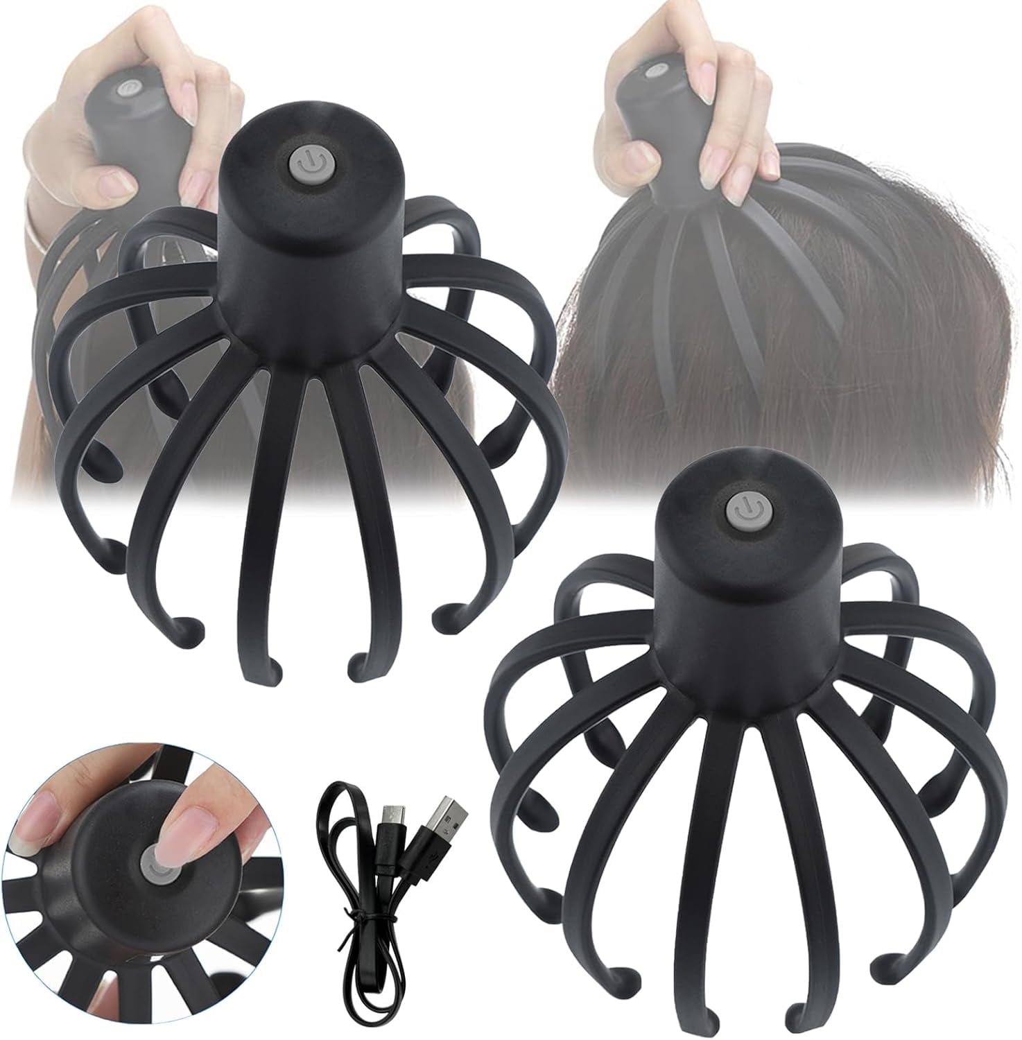 2025 New Octopus Head Massager Scalp, USB Charging Portable Octopus ...