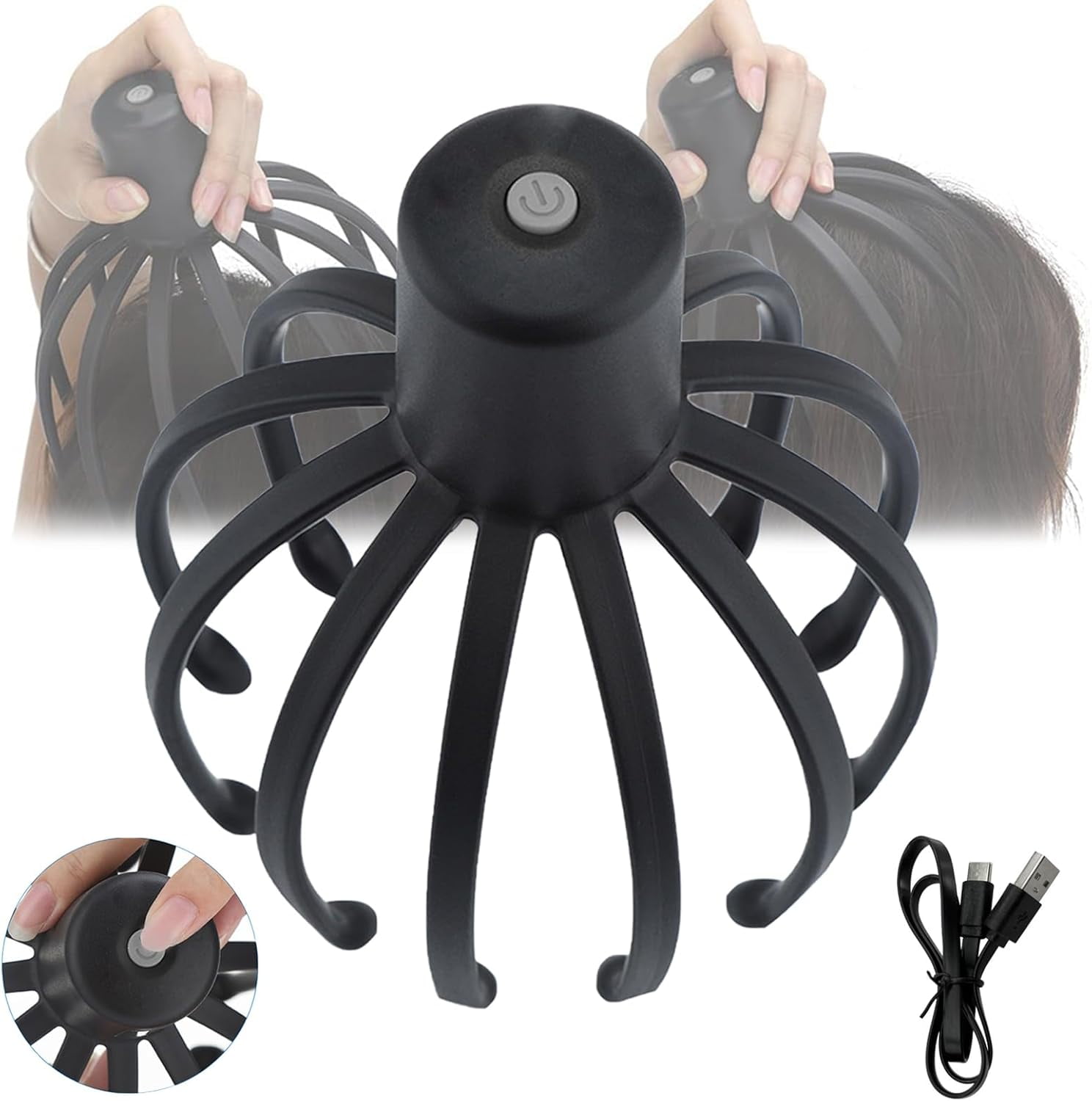 2025 New Octopus Head Massager Scalp, USB Charging Portable Octopus ...