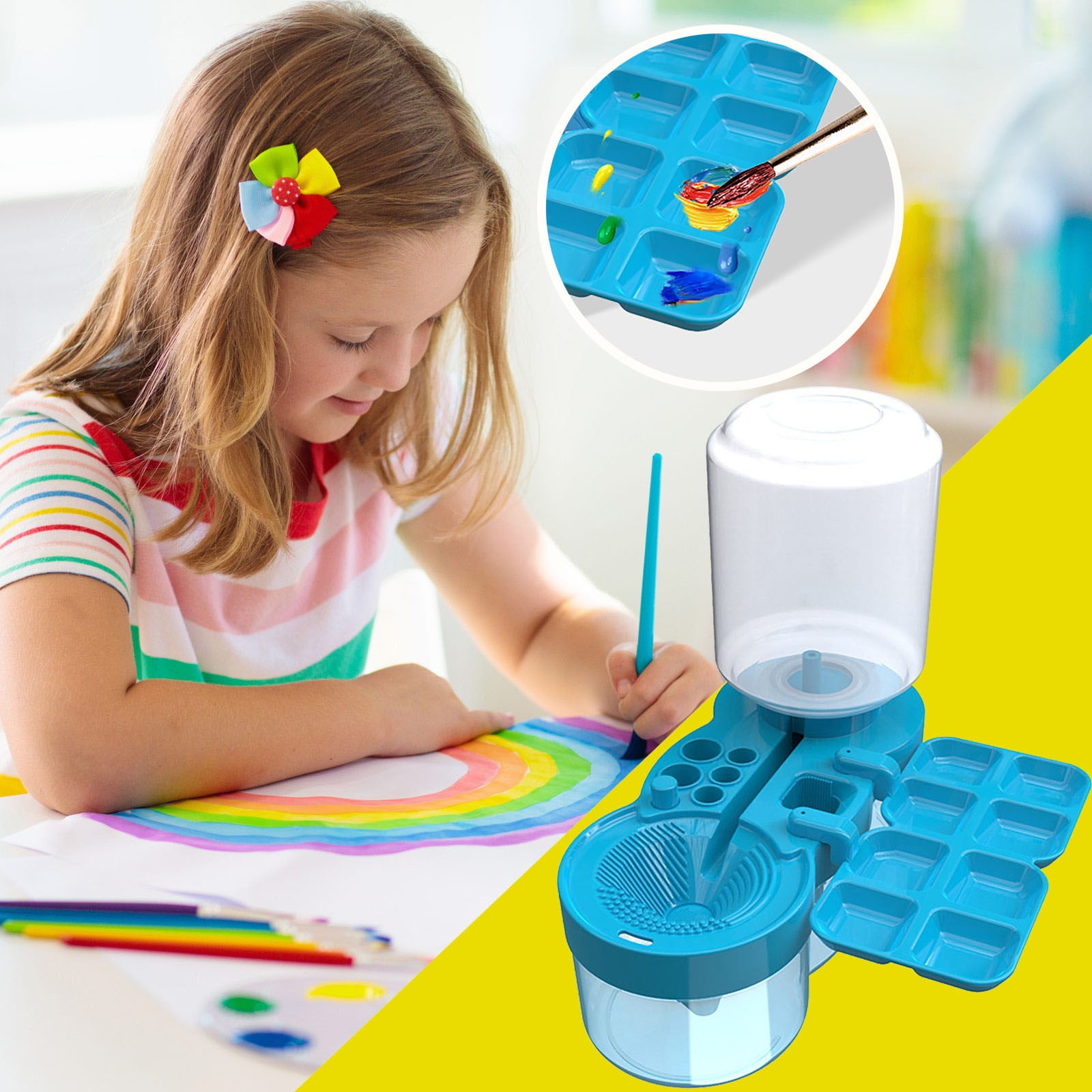 2025 New Paint Brush Cleaner, Upgraded 4-in-1 Brush Holder with Palette ...