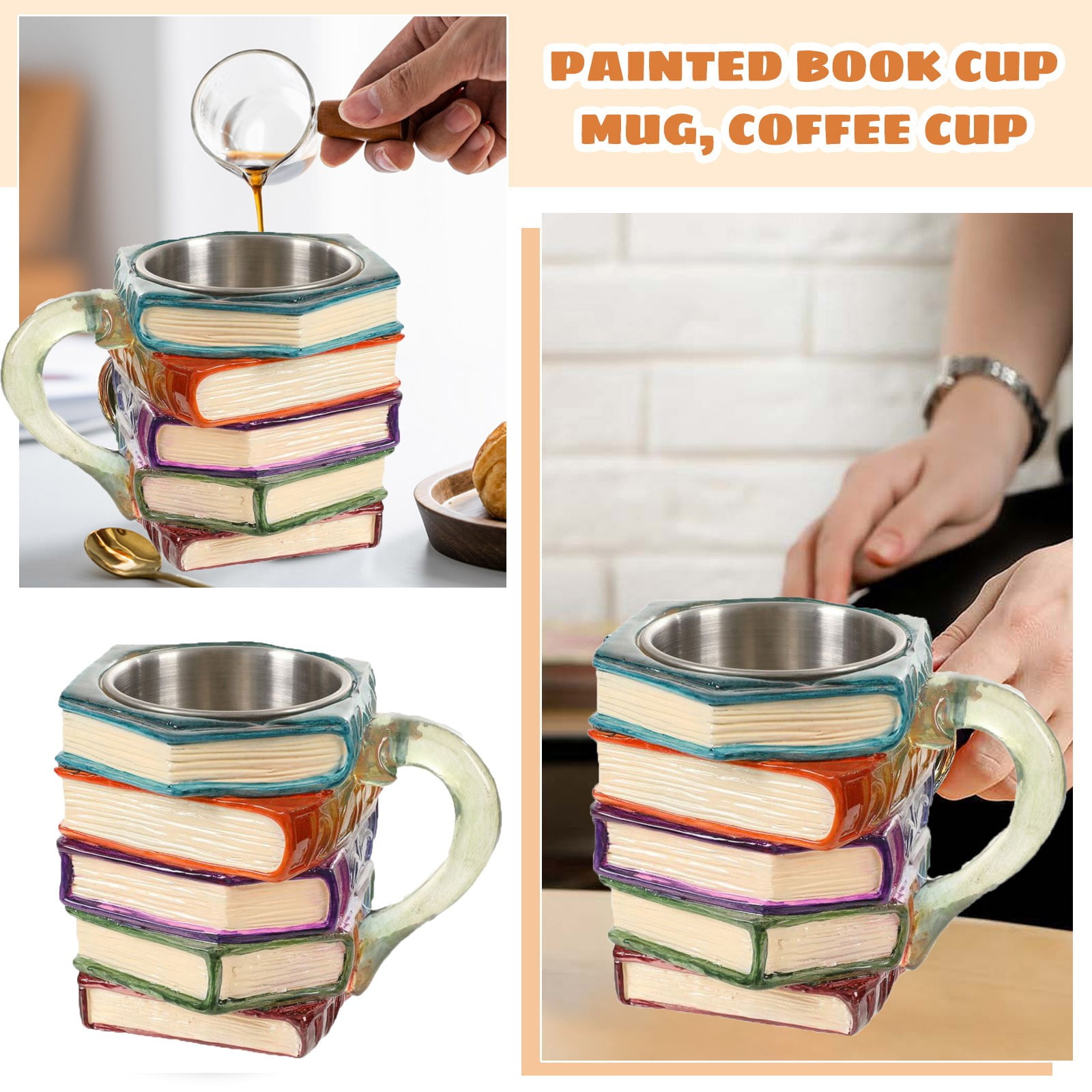 2025 New Painted Book Mug, Teacher Appreciation Mugs,Novelty 3d Painted ...