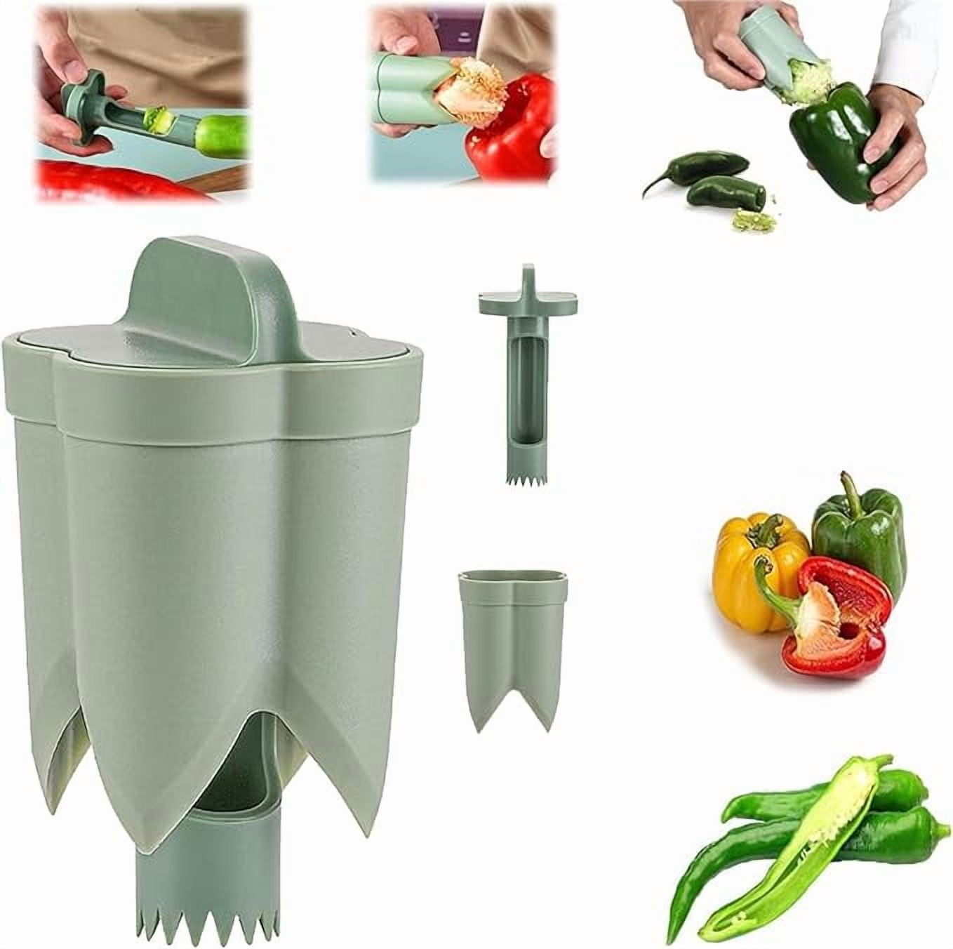 2025 New Pepper Deseeder, 2 in 1 Fruit & Pepper Corer, Set for ...