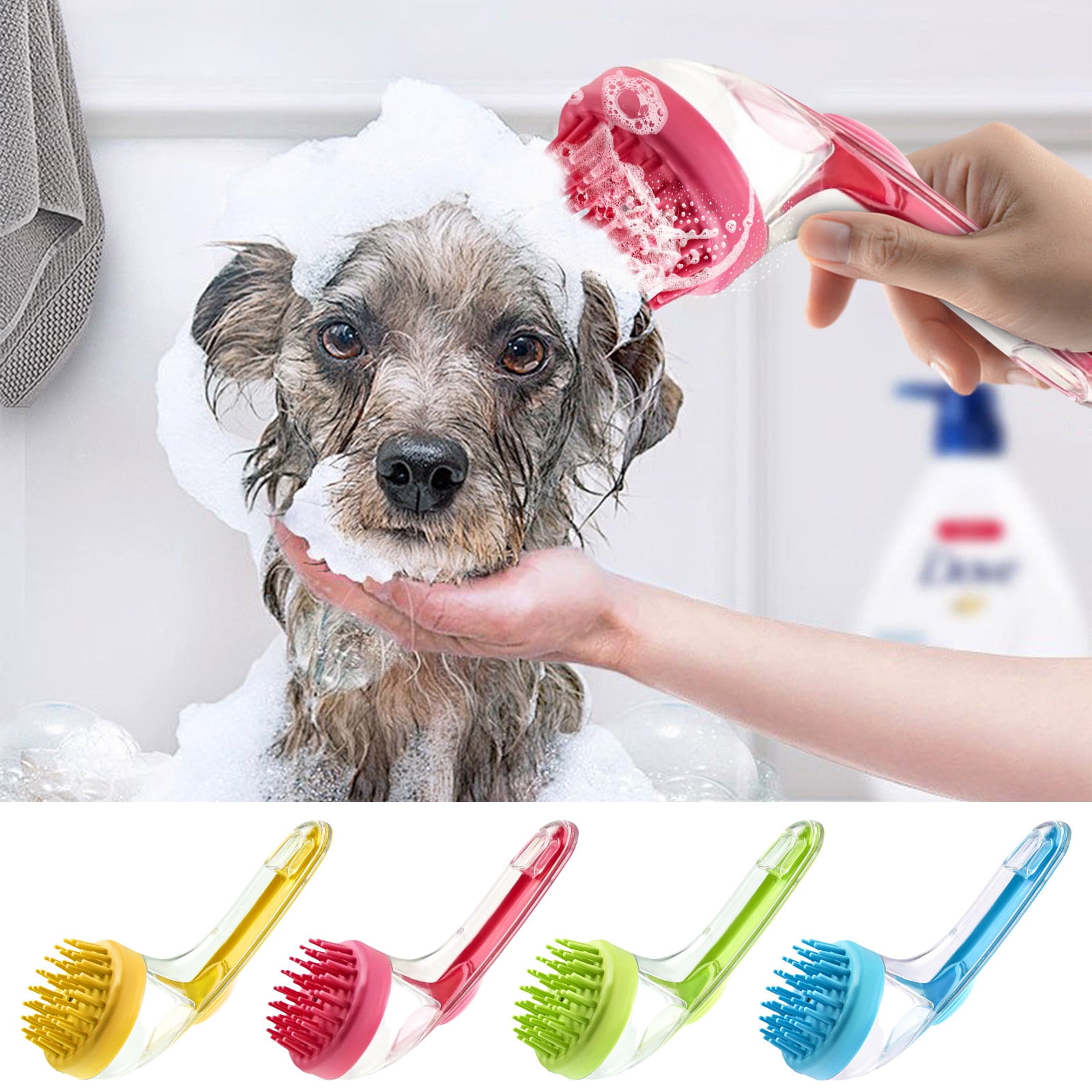 2025 New Pet Bath Brush, Dog Bath Brush, Dog Scrubber for Bath Dog ...
