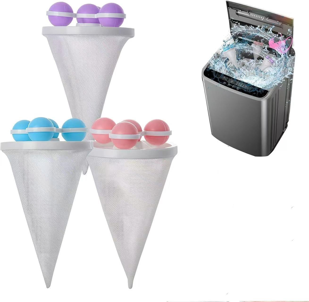 2025 New Pet Hair Remover for Laundry, 3PCS Upgrade Floating Hair ...