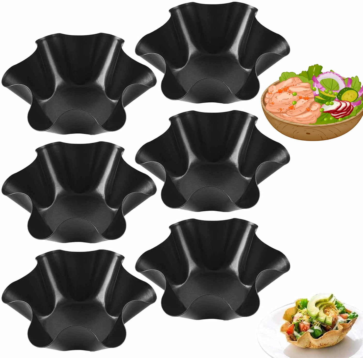 2025 New Petal Shape Carbon Steel Baking Bowl, Taco Bowl Shell Maker ...