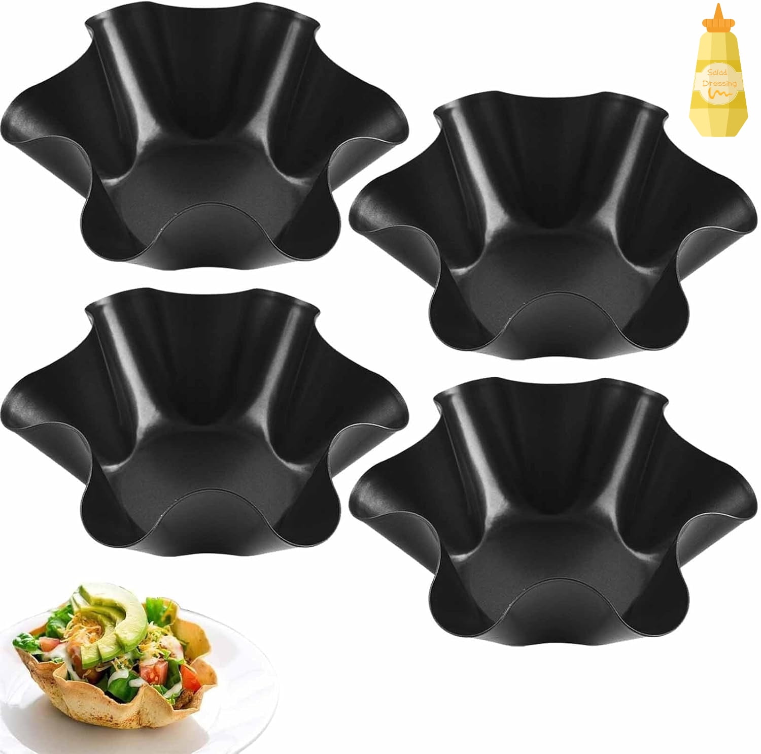 2025 New Petal Shape Carbon Steel Baking Bowl, Taco Bowl Shell Maker ...