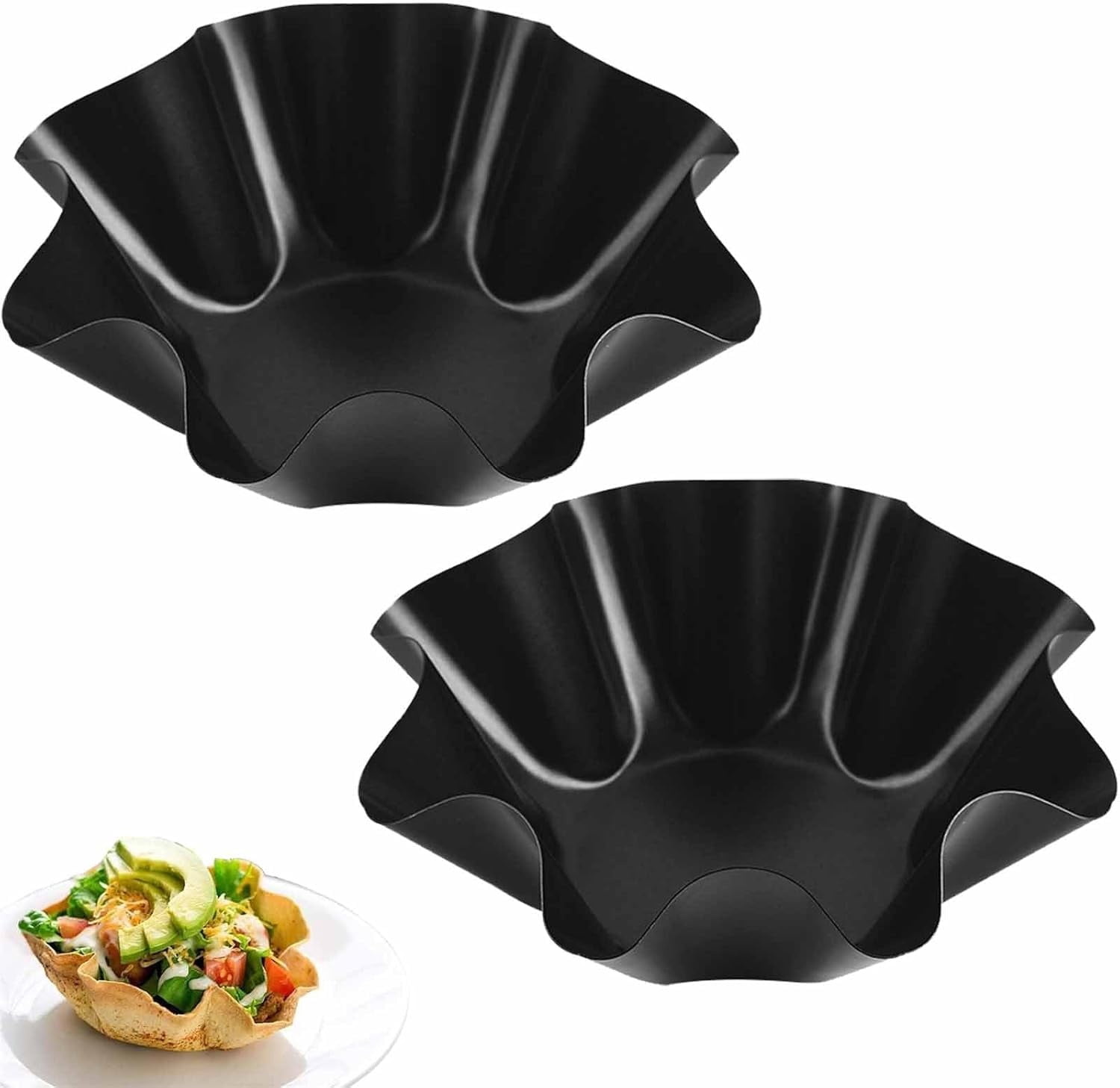 2025 New Petal Shape Carbon Steel Baking Bowl, Taco Bowl Shell Maker ...