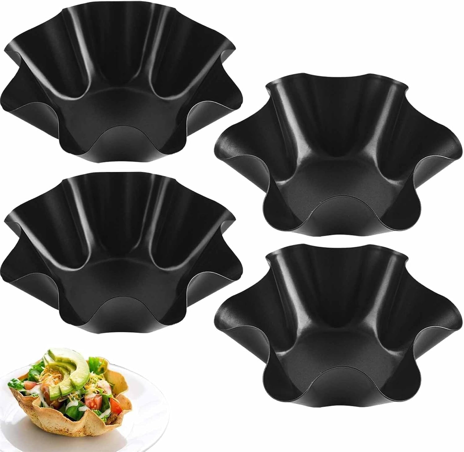 2025 New Petal Shape Carbon Steel Baking Bowl, Taco Bowl Shell Maker ...