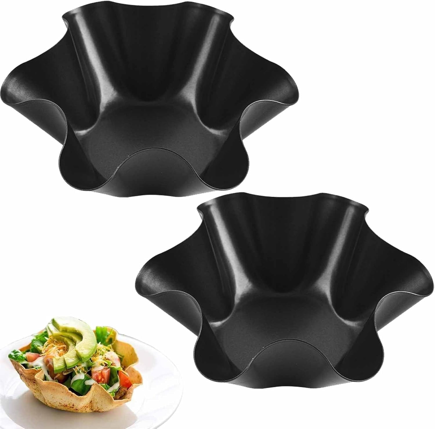 2025 New Petal Shape Carbon Steel Baking Bowl, Taco Bowl Shell Maker ...