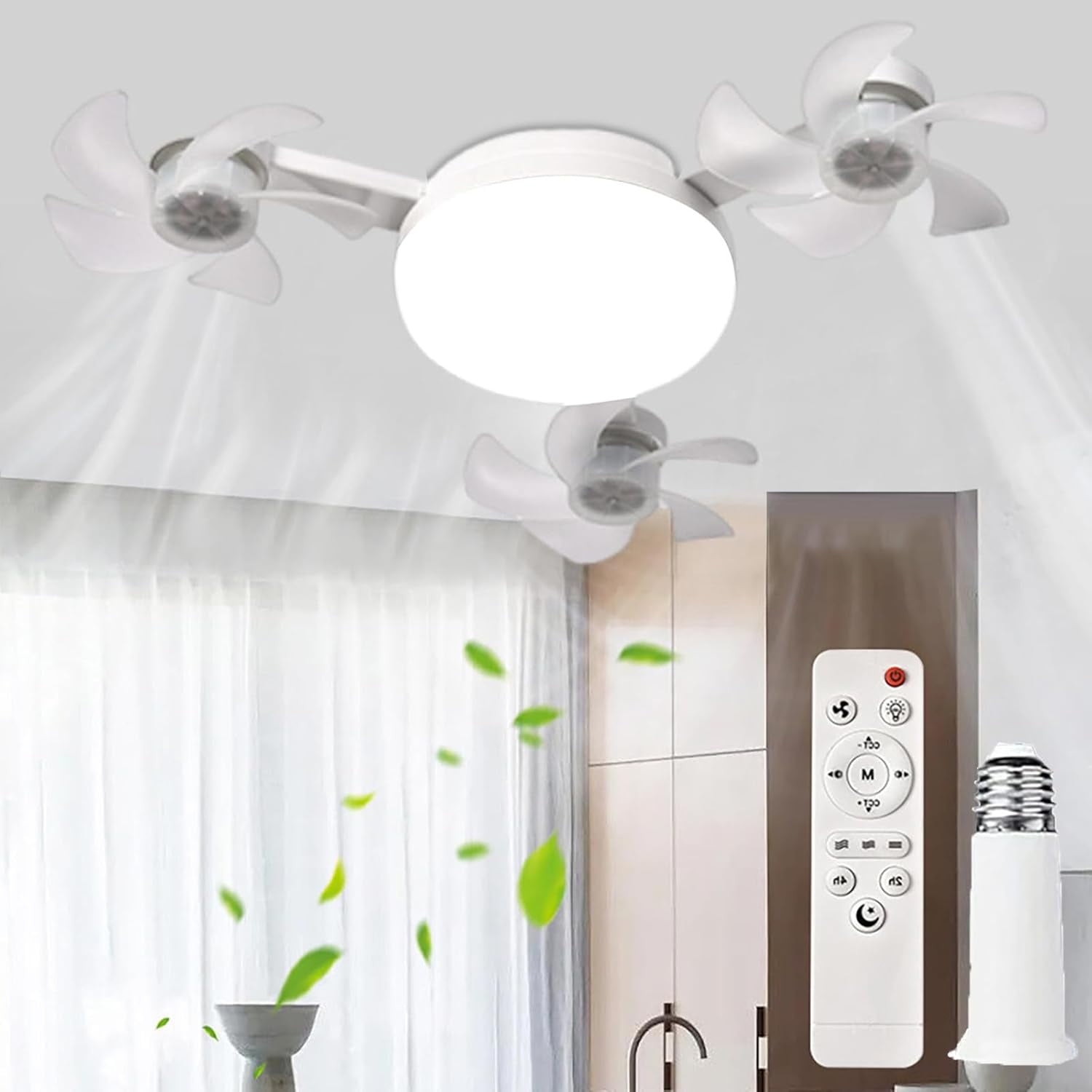 2025 New Plug in Ceiling Fan - 20" Smart Ceiling Fan Remote, 60W 3 ...