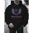 2025 New Plush Youth Set - Printed Hoodie with Angel and Devil Wings ...